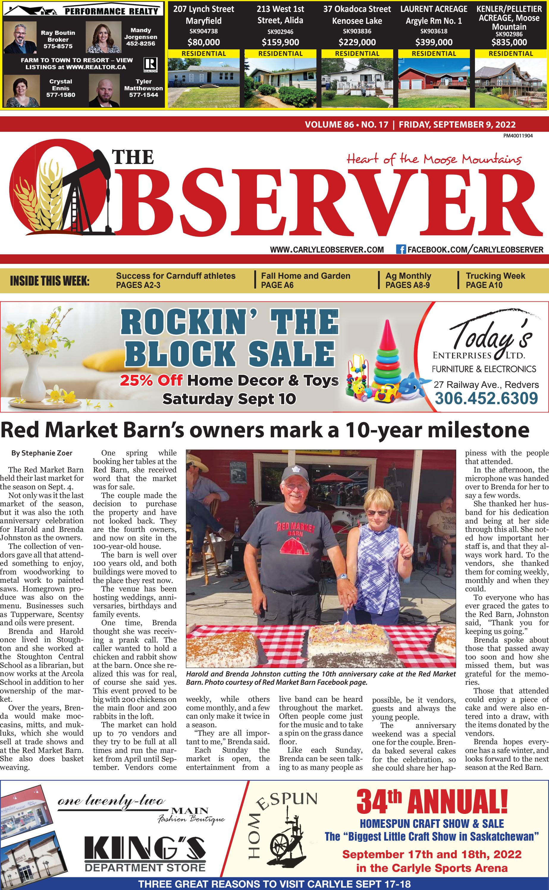 The Observer September 9, 2022 by Carlyle Observer - Issuu