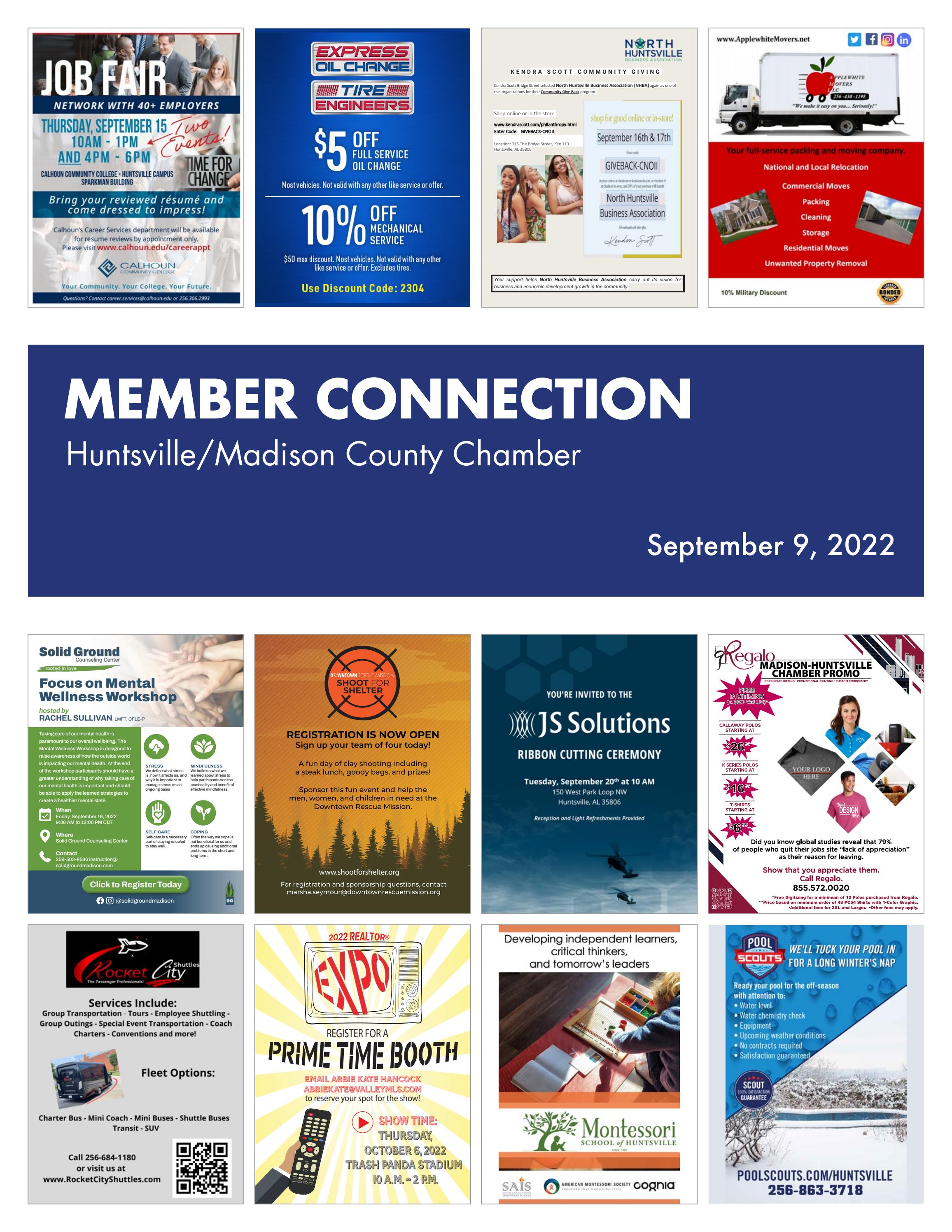 Member Connection, Sept. 9, 2022 by Huntsville/Madison County Chamber ...