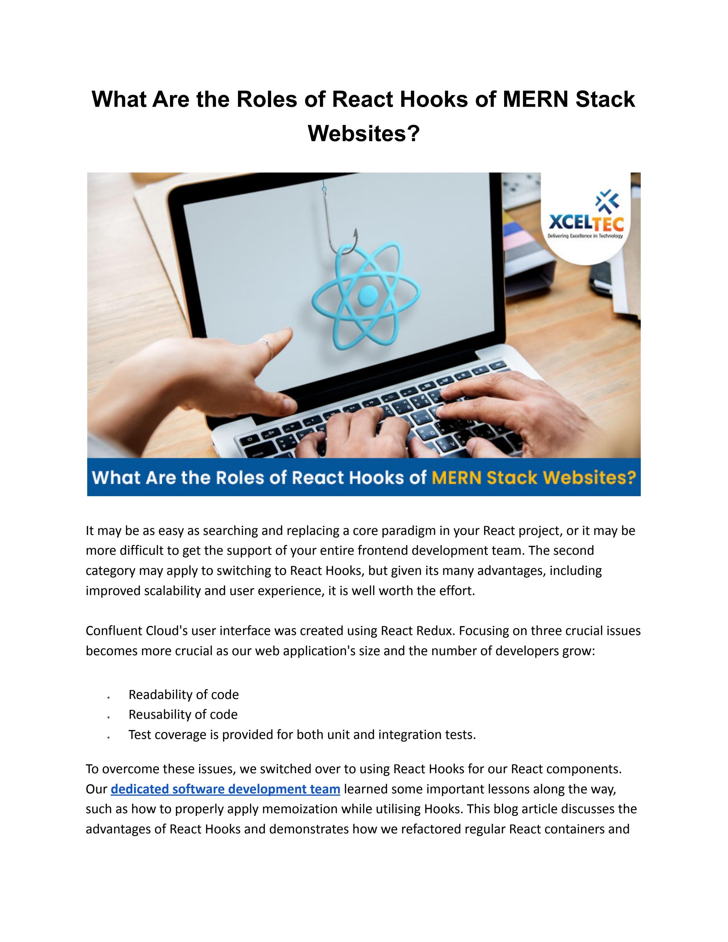 React Hooks of MERN Stack for Websites | XcelTec by XcelTec Interactive ...