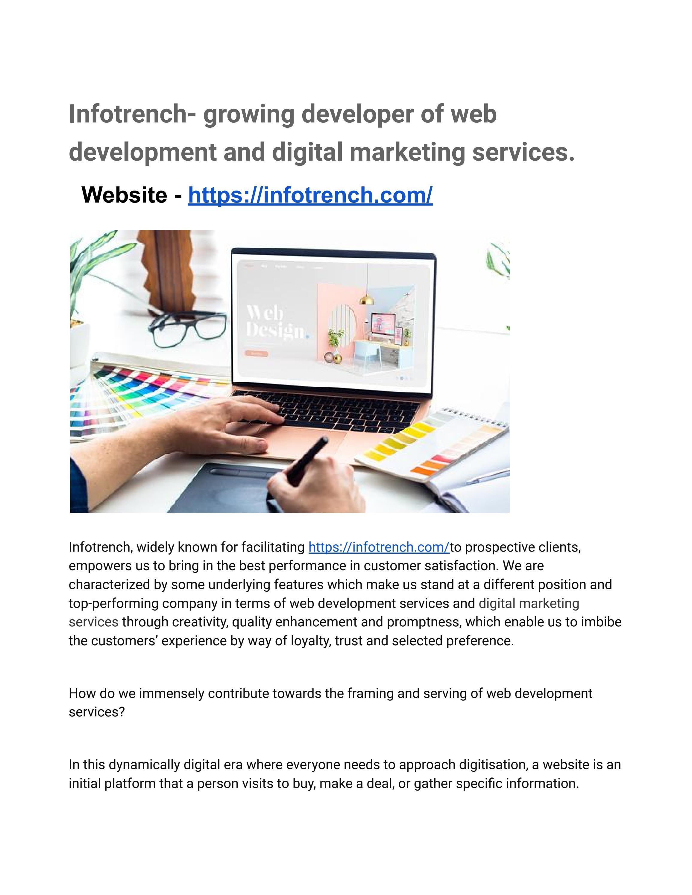 Infotrench- growing developer of web development and digital marketing services. by Infotrench ...