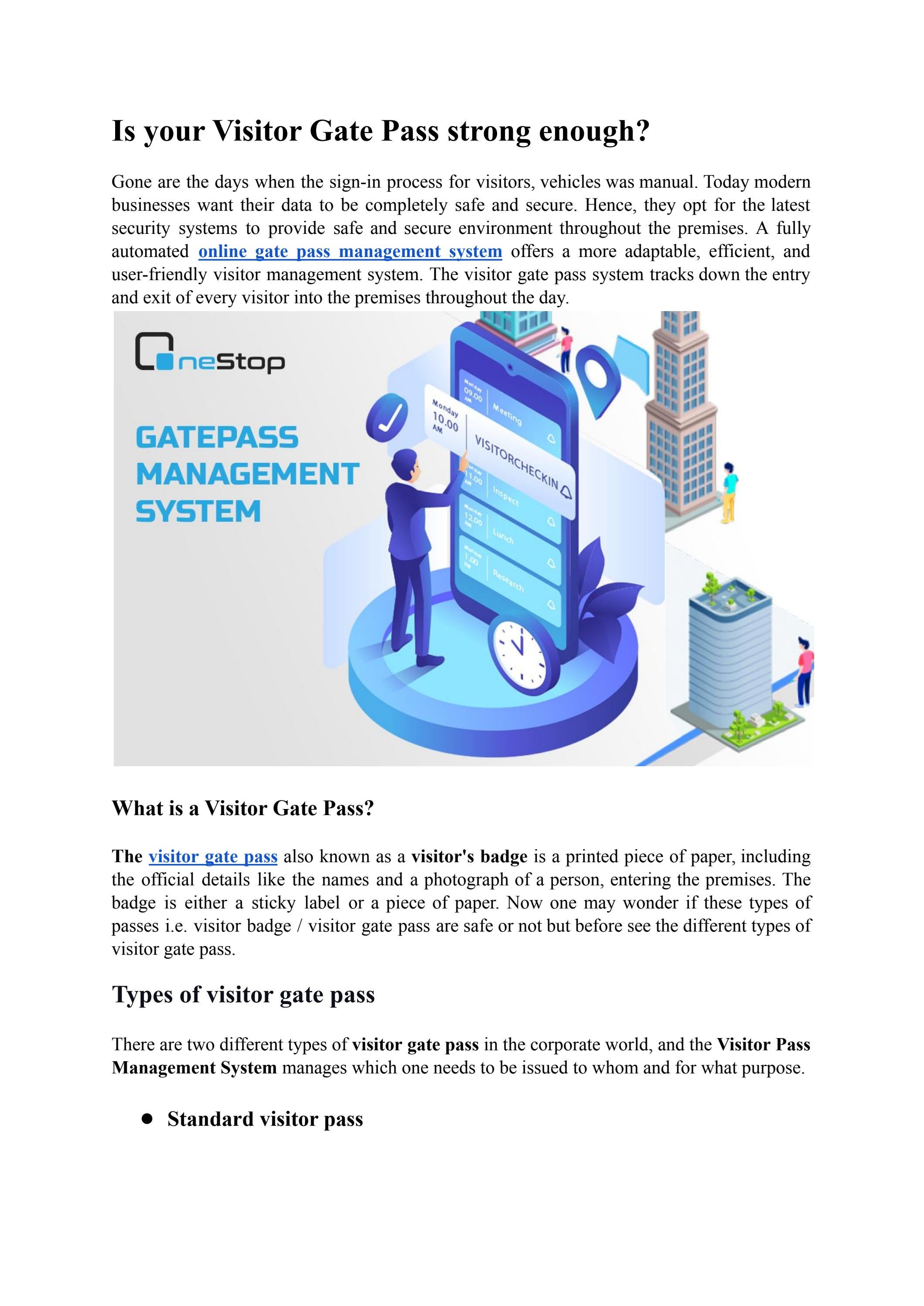 Is Your Visitor Gate Pass Strong Enough? by Onestop - Issuu