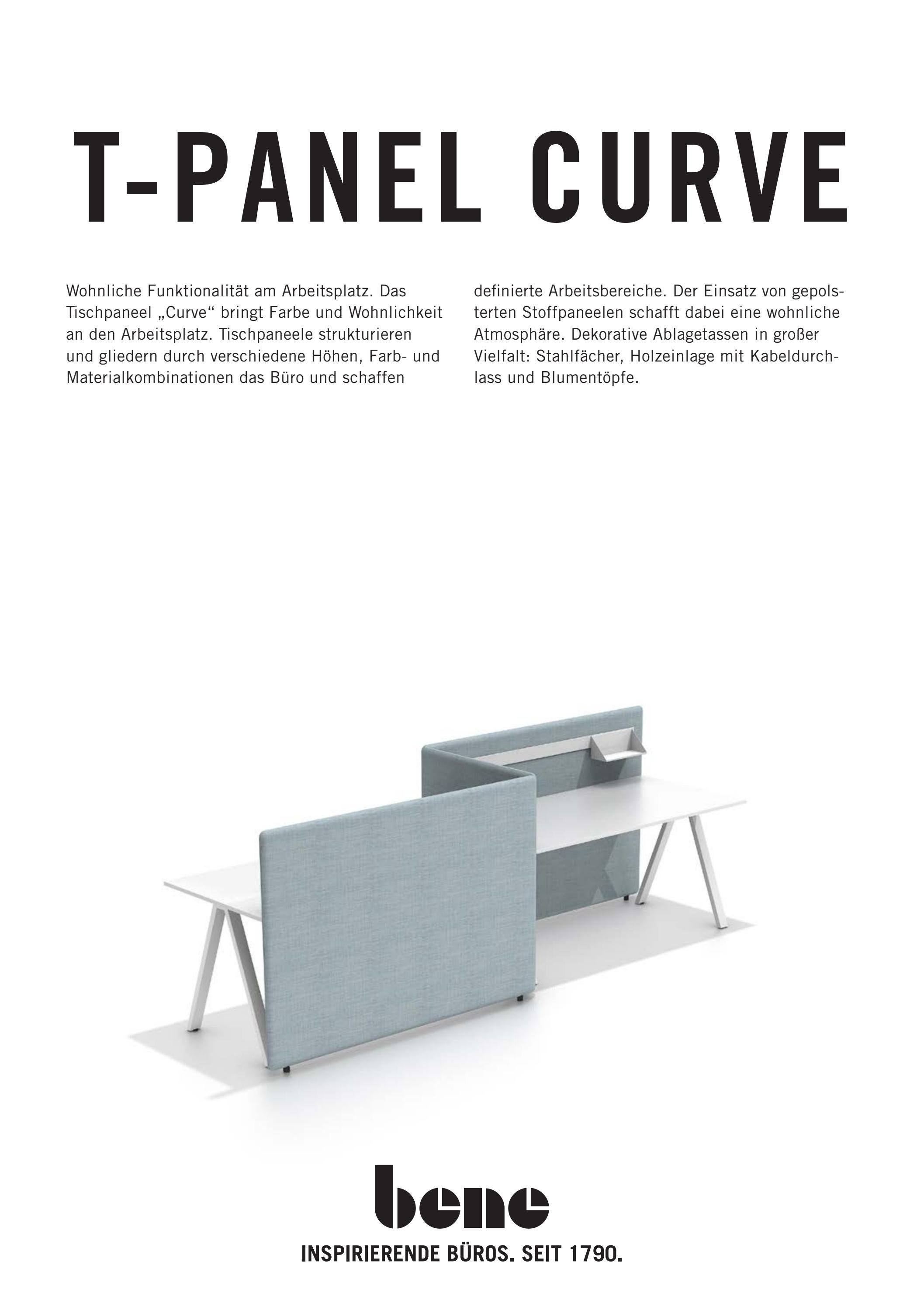 T-Panel Curve product data sheet german by Bene Office - Issuu