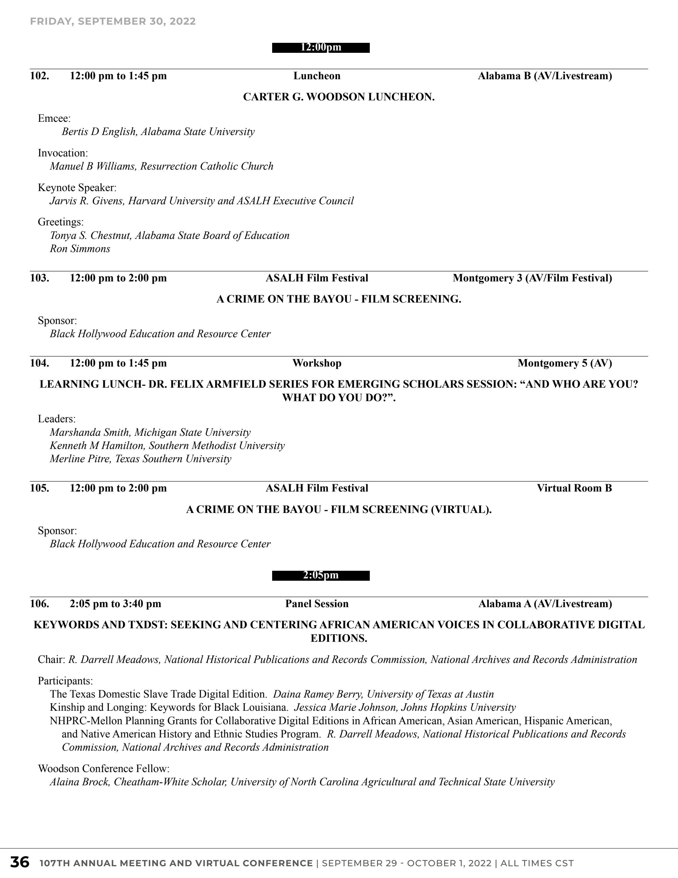 107th Annual Meeting And Conference Academic Program Journal By ASALH 107th-annual-meeting-and-conference-academic-program-journal-by-asalh