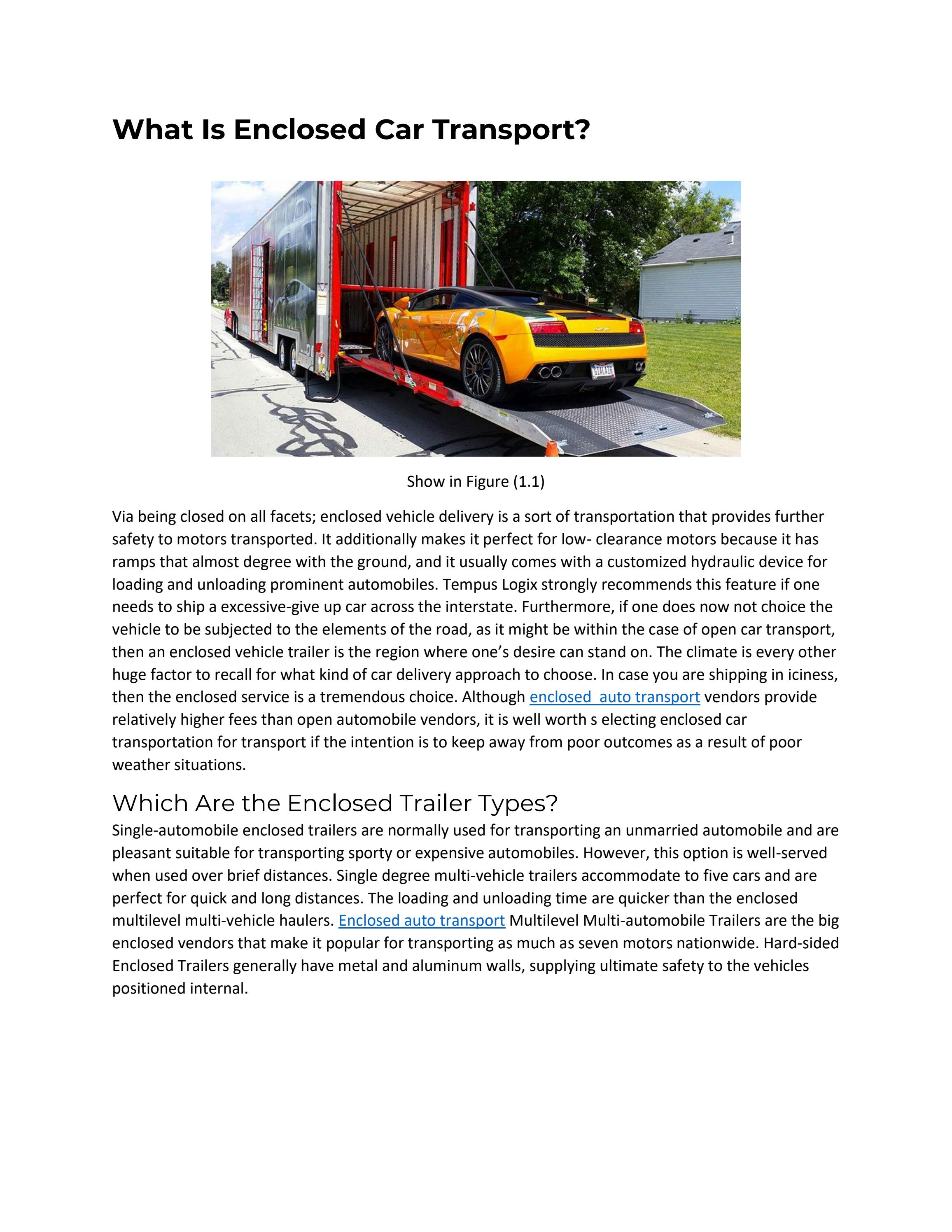 What is Enclosed car transport? by carshippingcompaines - Issuu