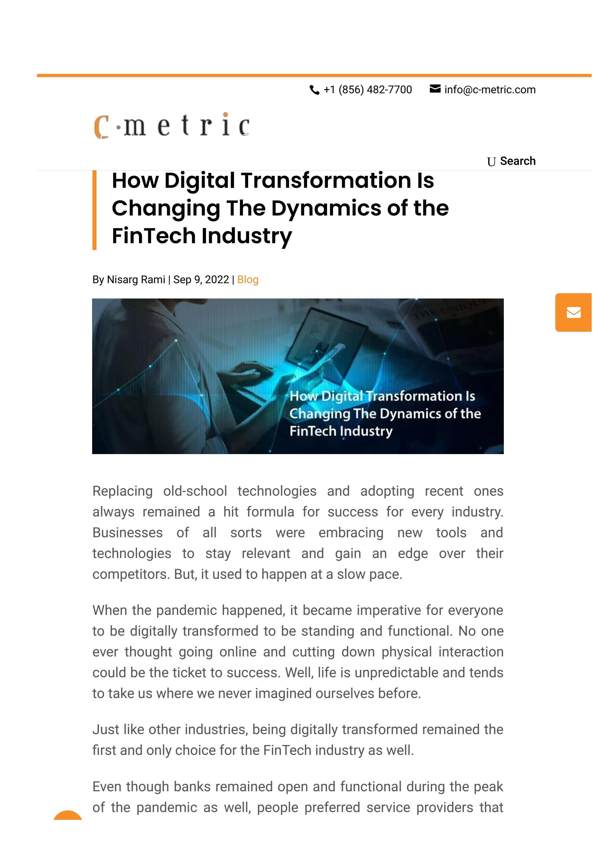How Digital Transformation Is Changing The Dynamics of the FinTech ...