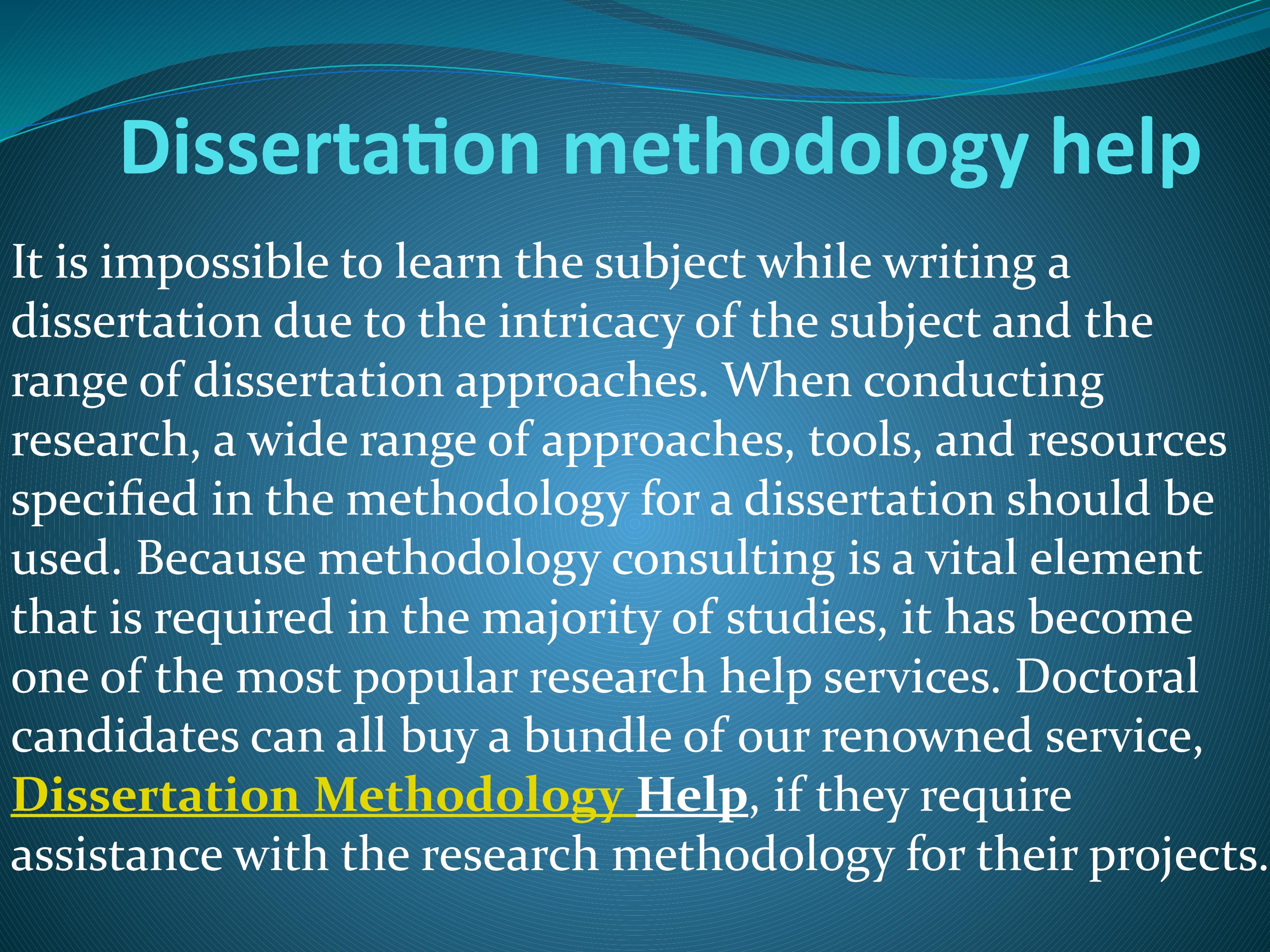 Dissertation methodology help by British Dissertation Help - Issuu
