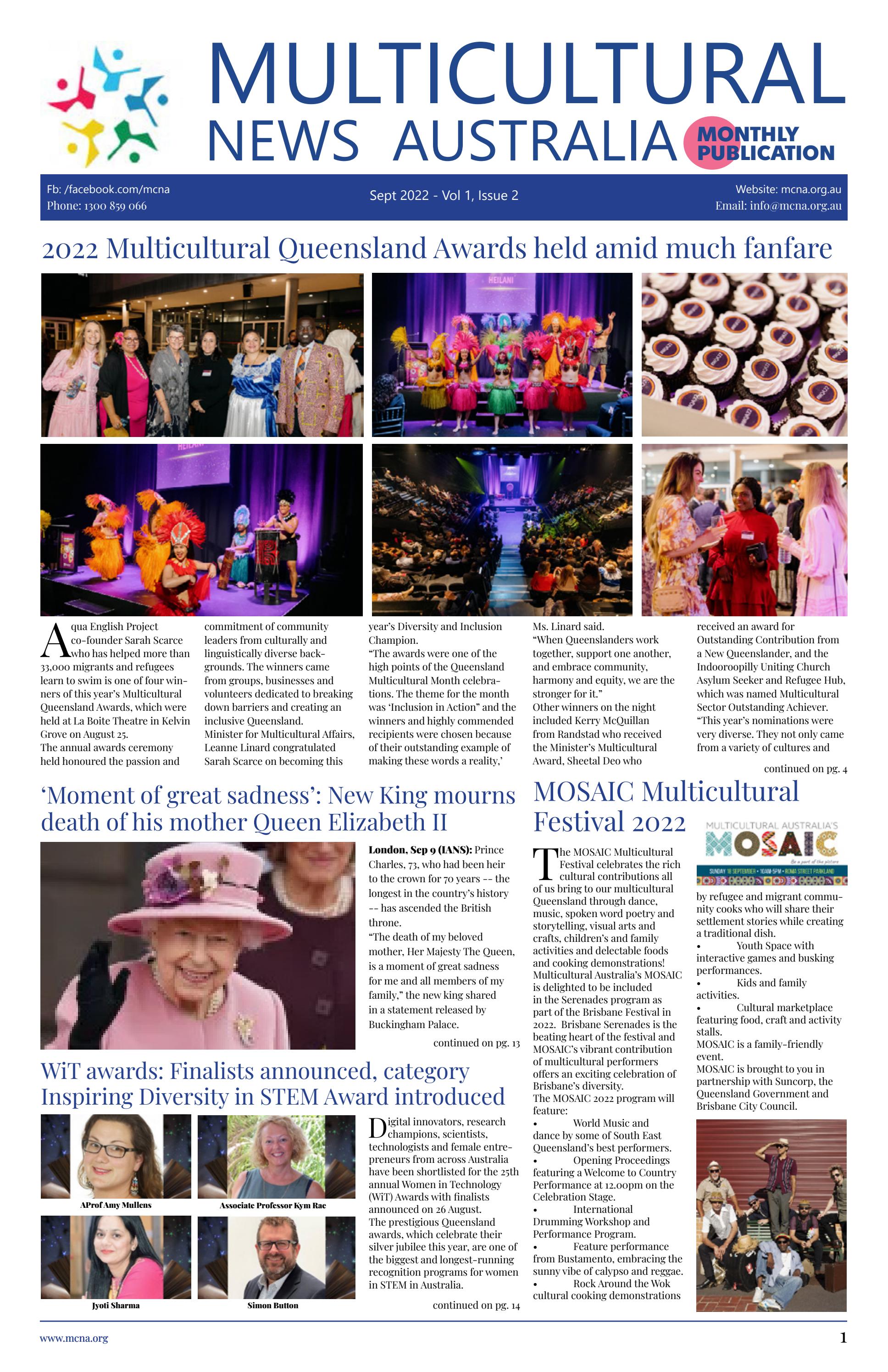 Multicultural News Australia Sept 2022 Vol 1, Issue 2 by mcna - Issuu