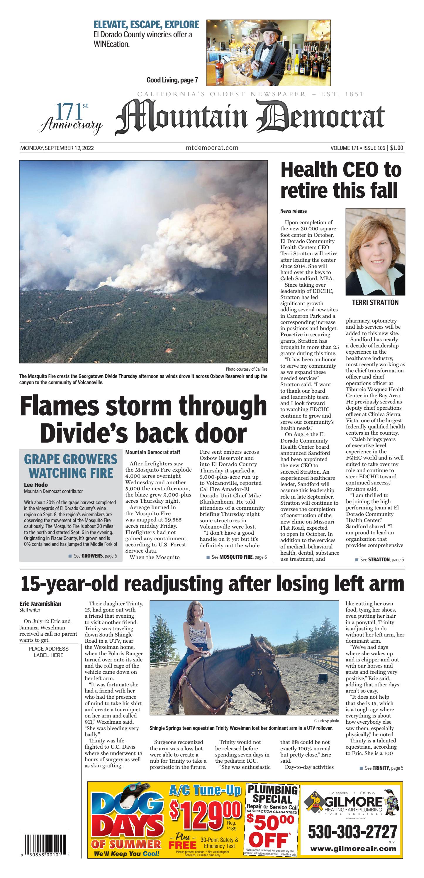 Mountain Democrat, September 12, 2022 by mcnaughtonmedia - Issuu