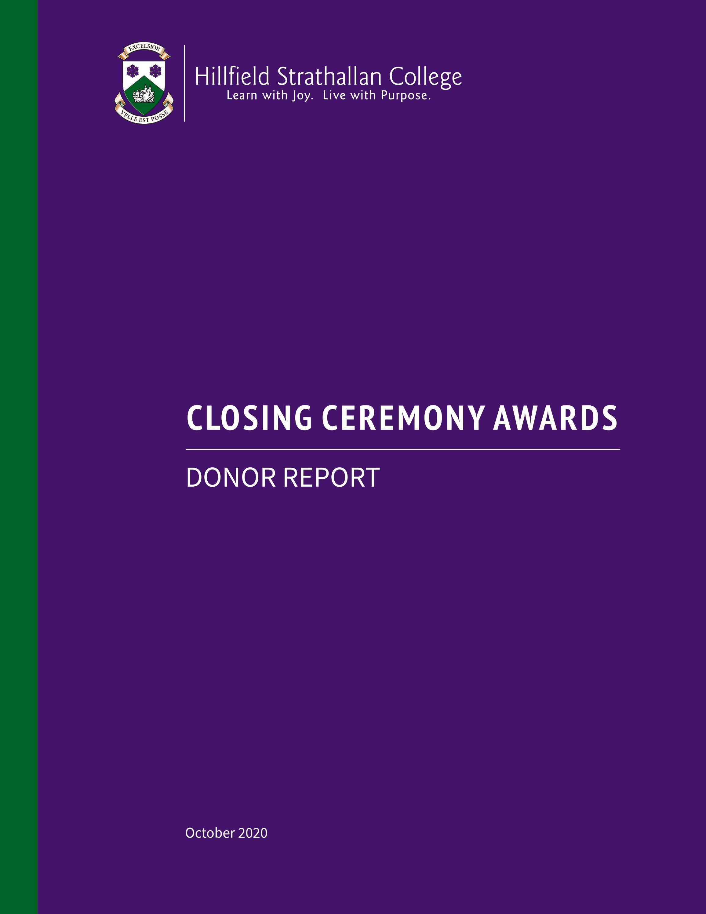 Closing Ceremonies Donor Report by Hillfield Strathallan College - Issuu