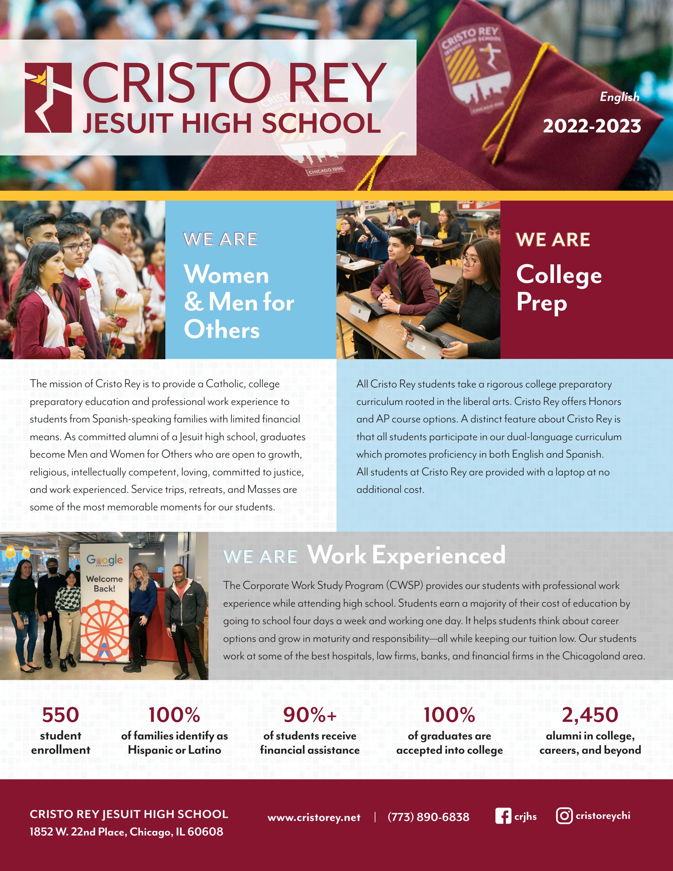 Cristo Rey Jesuit High School Admissions Brochure 2022-2023 by Cristo ...
