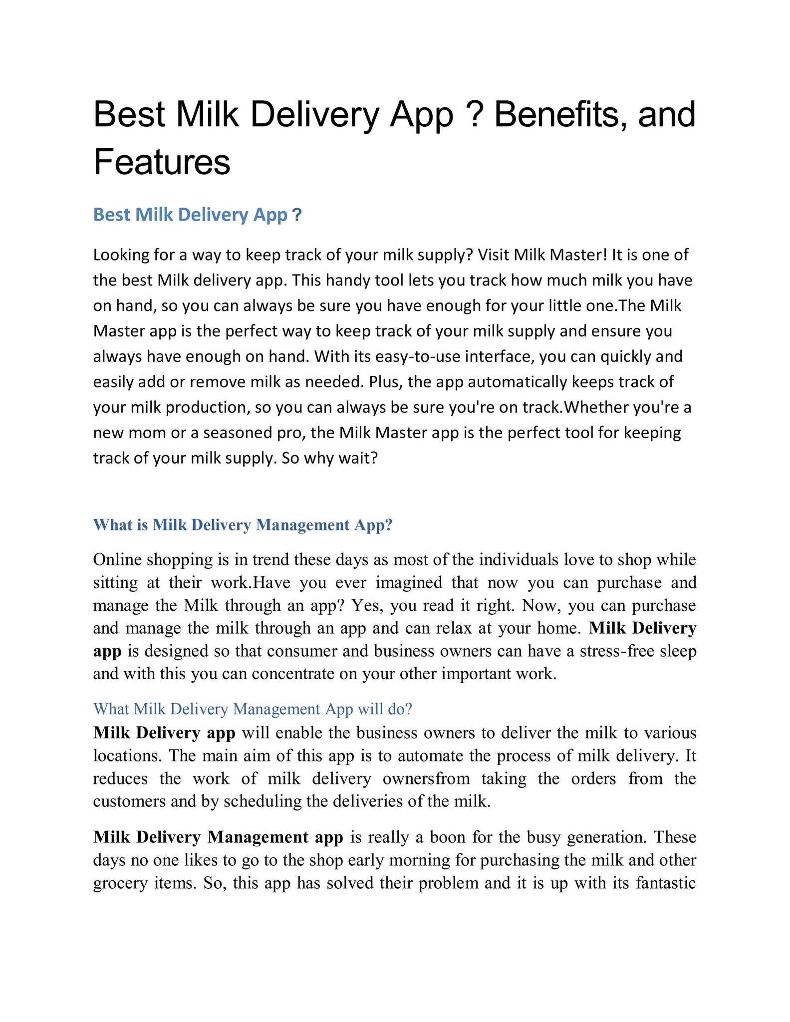 Best Milk Delivery App by milkmasterin - Issuu