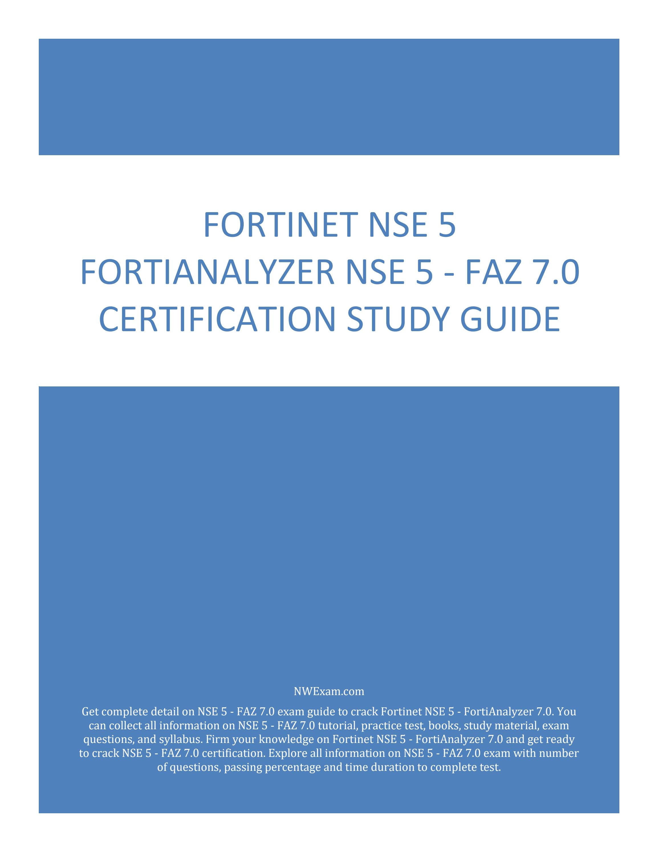 Fortinet NSE 5 FortiAnalyzer NSE 5 - FAZ 7.0 Certification Study Guide ...