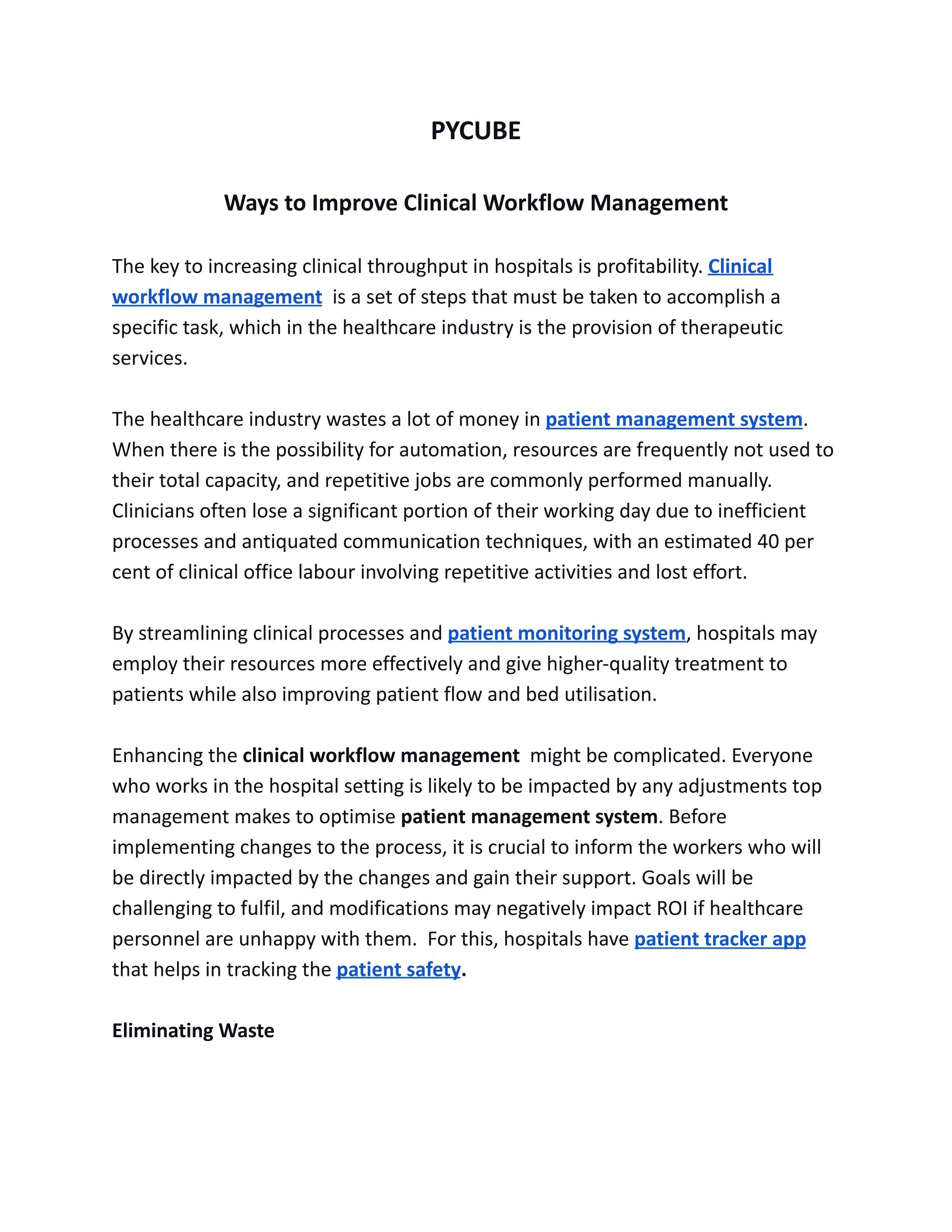 Ways to Improve Clinical Workflow Management by bridgelabz - Issuu