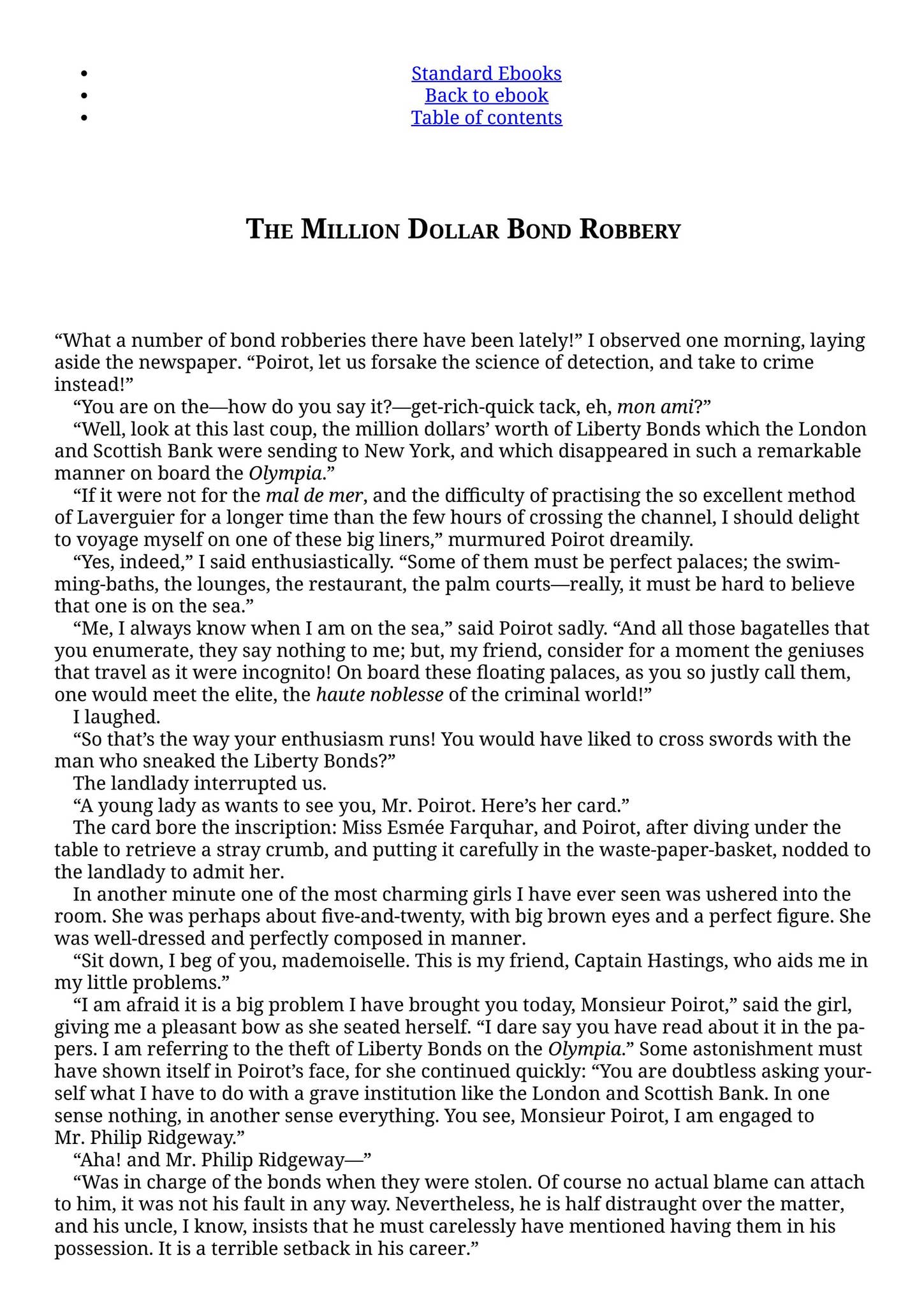 The Million Dollar Bond Robbery by Agatha Christie by jacdeep - Issuu