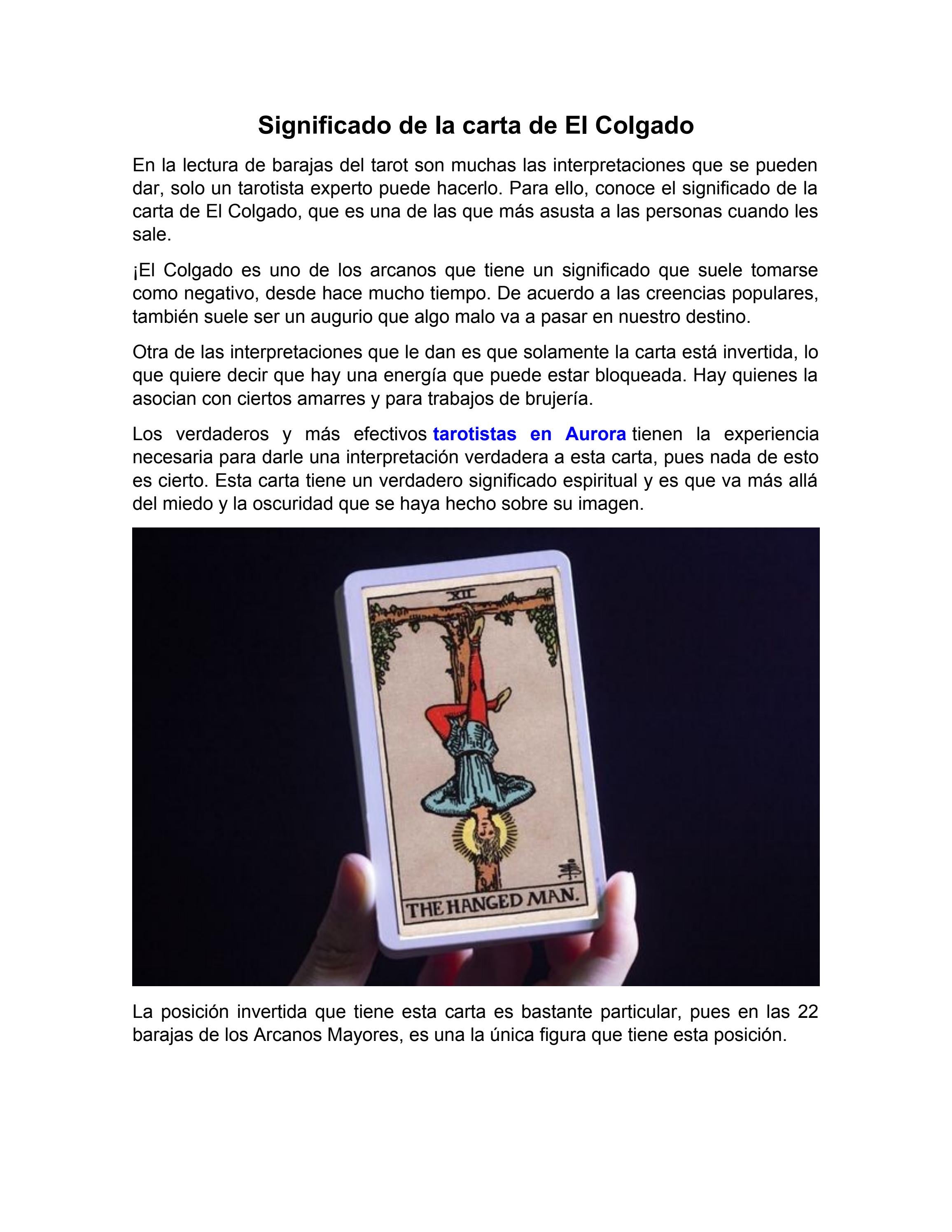 Carta El Colgado - 773-823-1442 by Botanica Indio Amazónico - Issuu