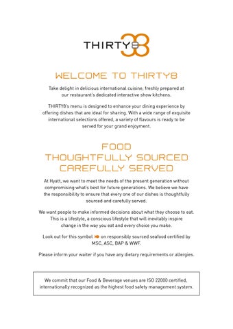 Menu: THIRTY8 A La Carte by Grand Hyatt Kuala Lumpur - Issuu