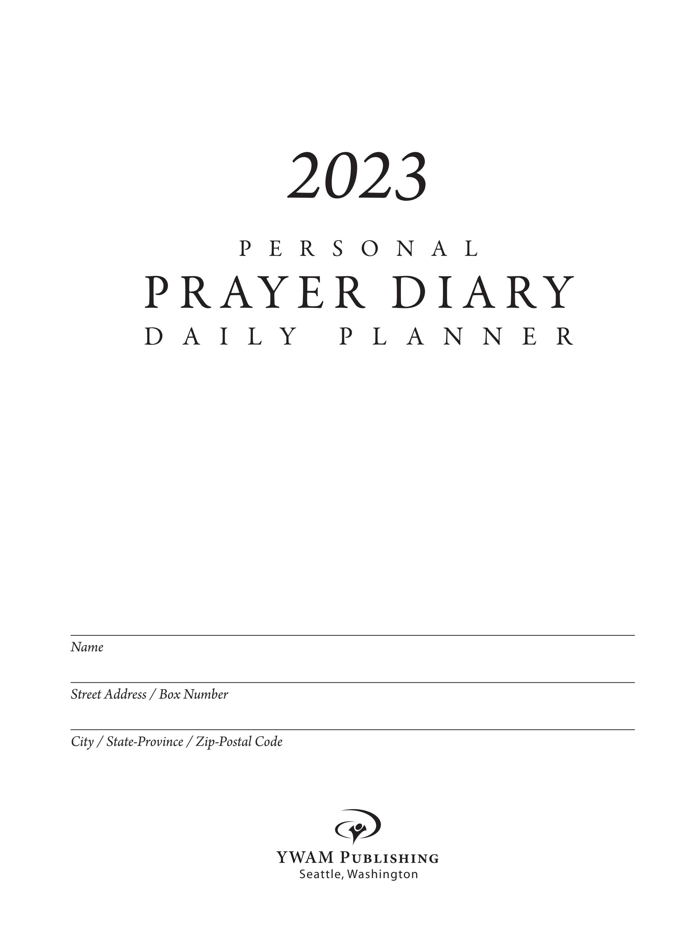 2023 Personal Prayer Diary and Daily Planner Preview by YWAM Publishing ...