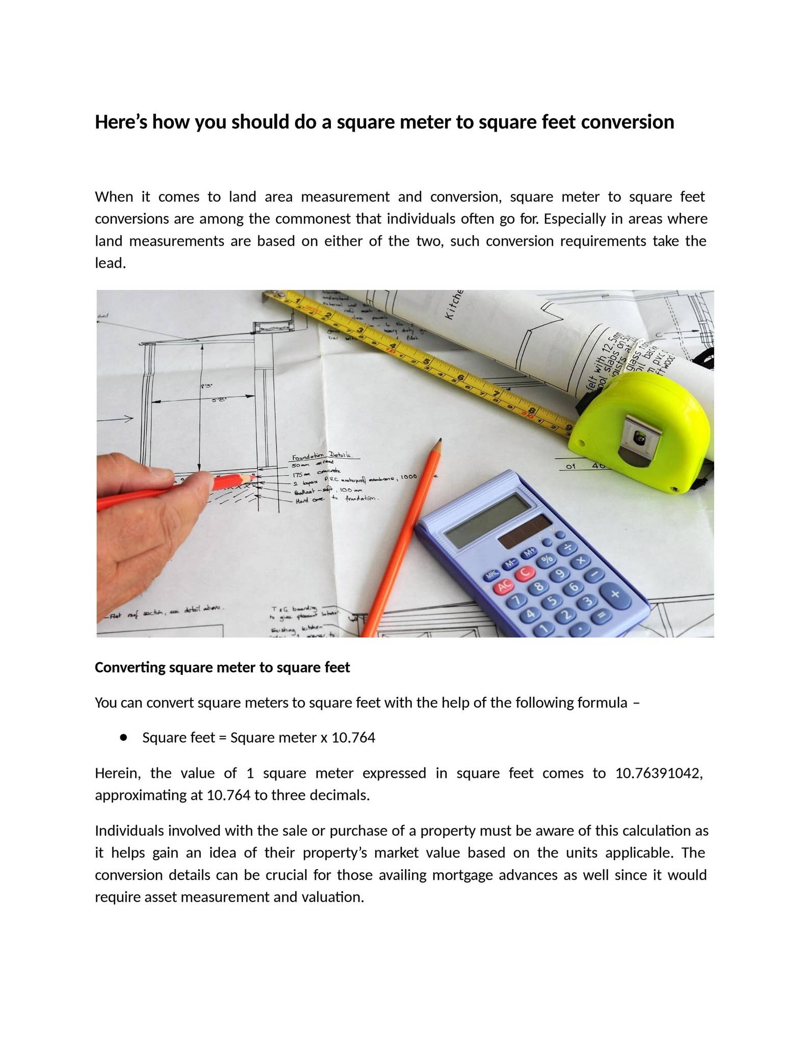 Here’s how you should do a square meter to square feet conversion by ...