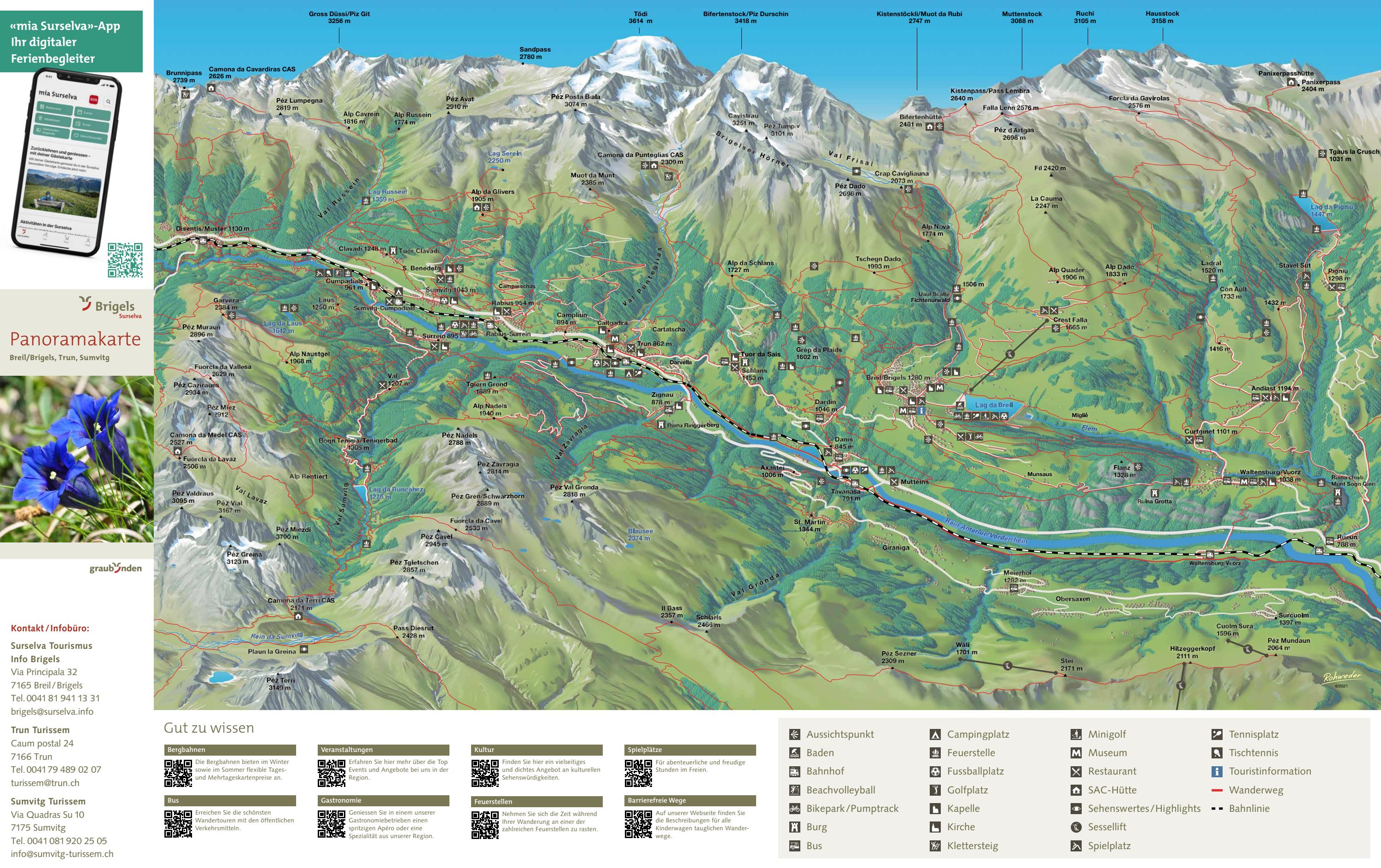 Panoramakarte 2022 Trun Sumvitg Brigels by Surselva Tourismus - Issuu