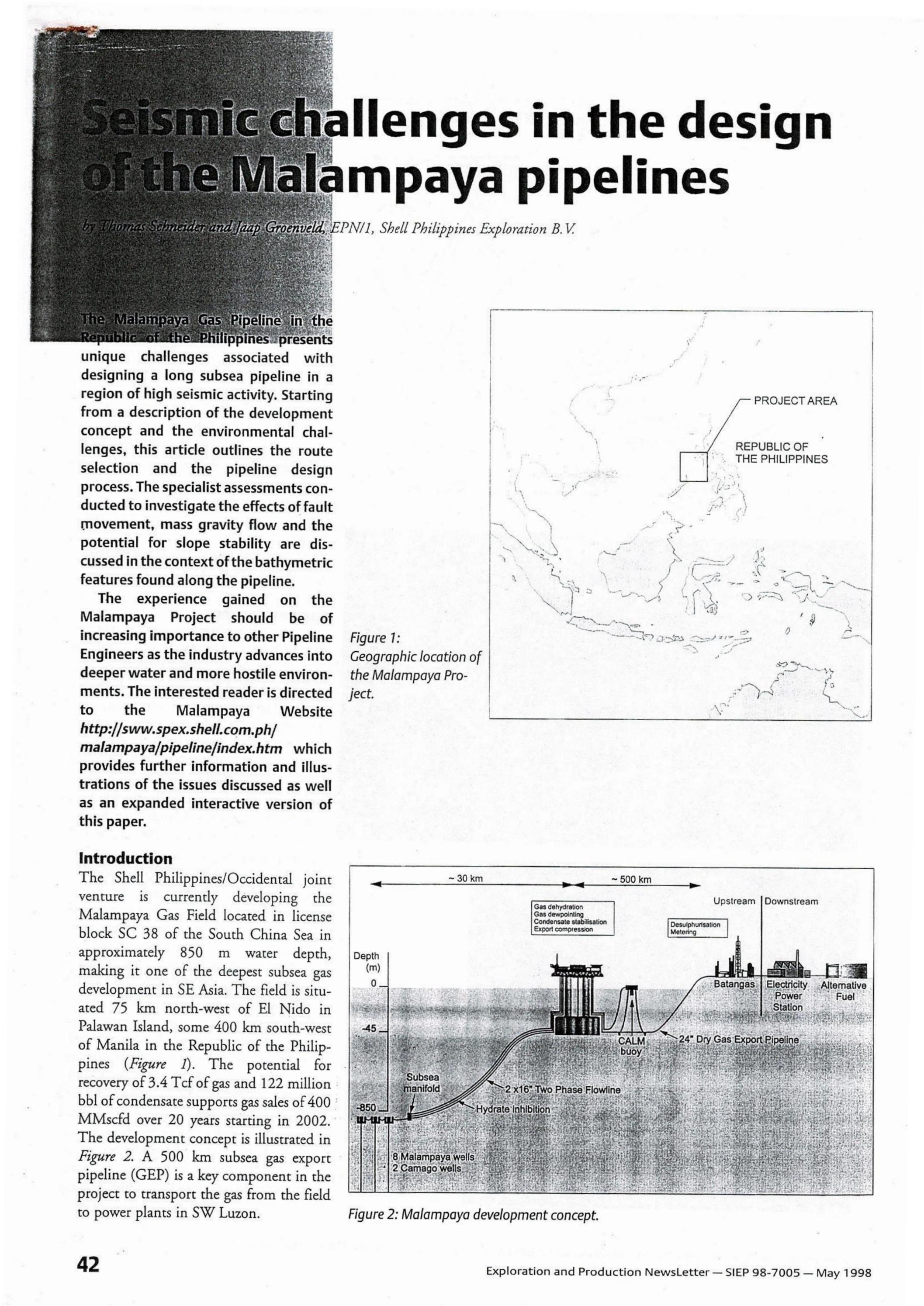 Shell Philippines - Malampaya - Subsea pipelines seismic design (SIEP ...