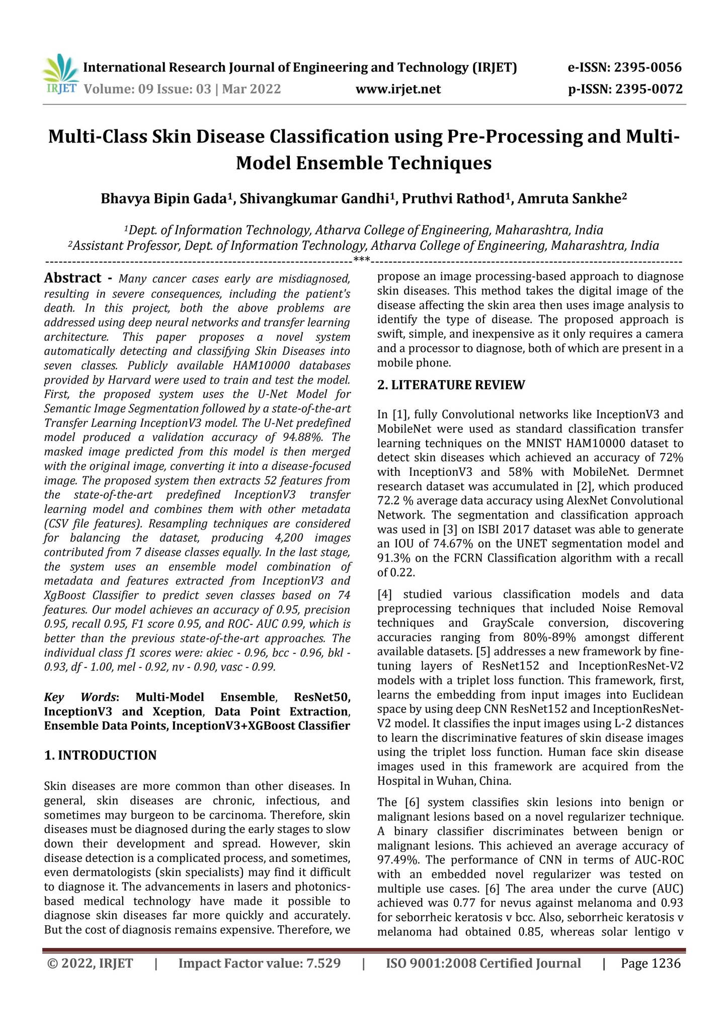 Multi-Class Skin Disease Classification using Pre-Processing and Multi ...