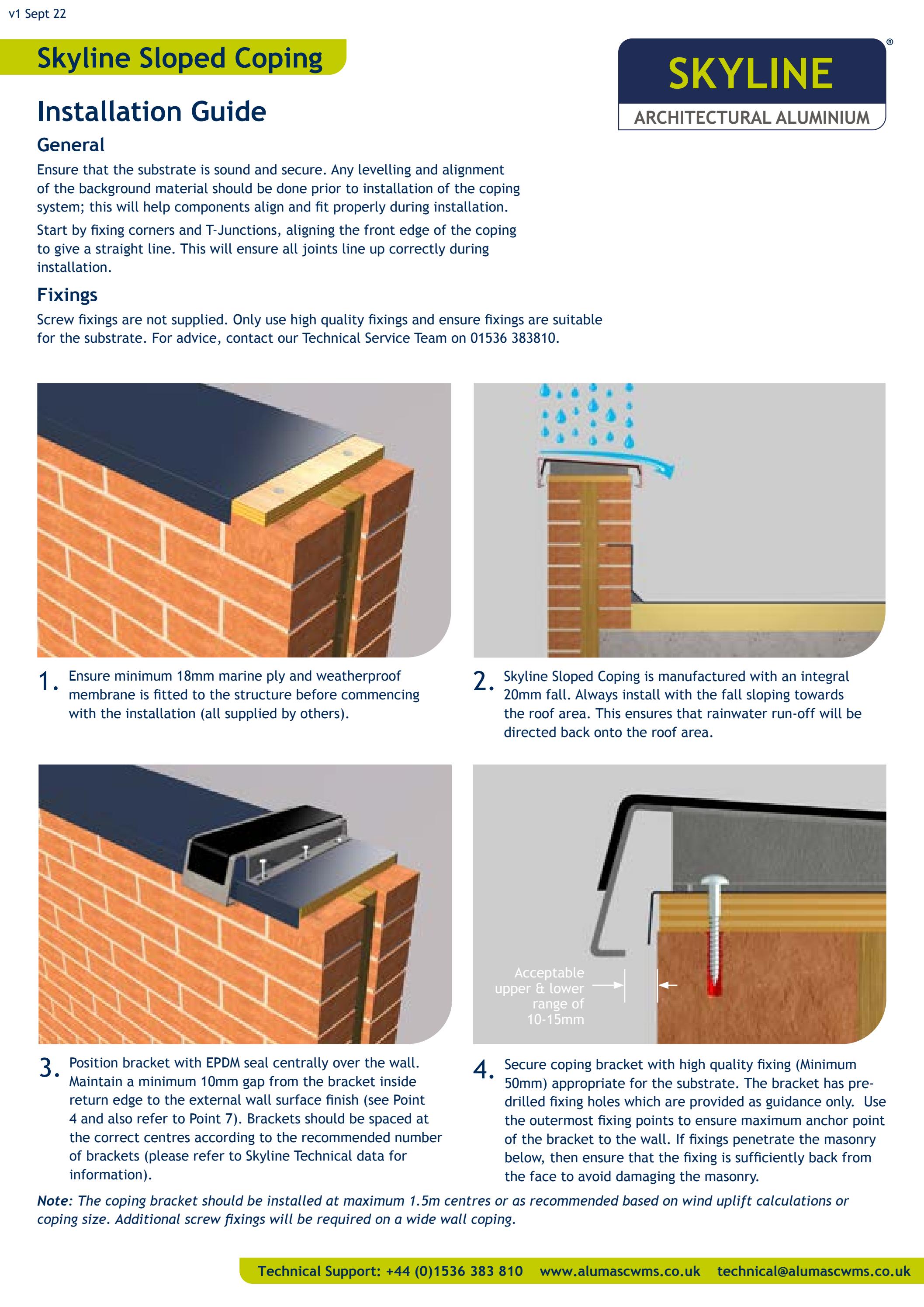 Skyline - Installation Guide - Sloped Coping by Alumasc Water ...