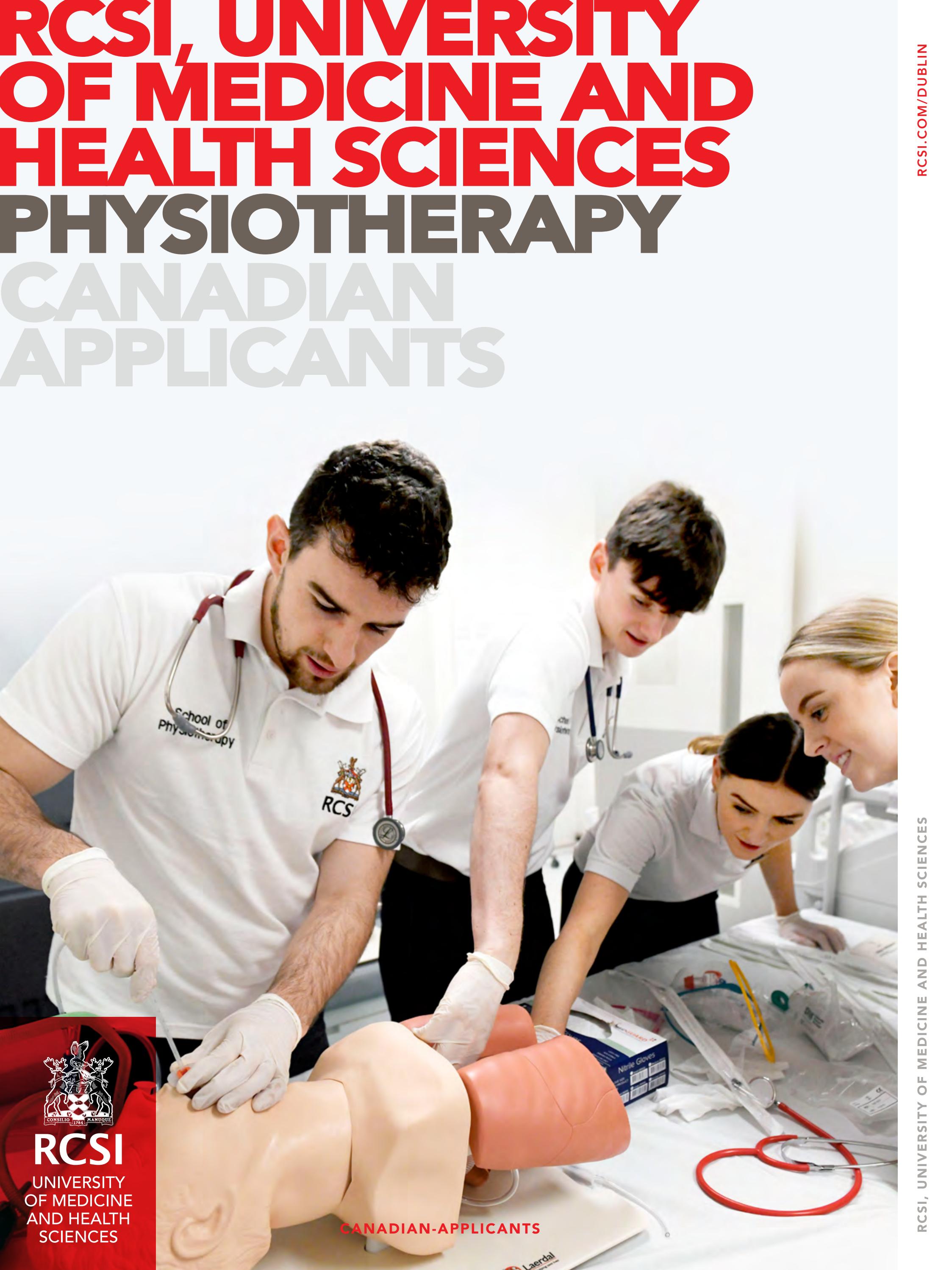 RCSI Physiotherapy Prospectus for Canadian Applicants by RCSI - Issuu