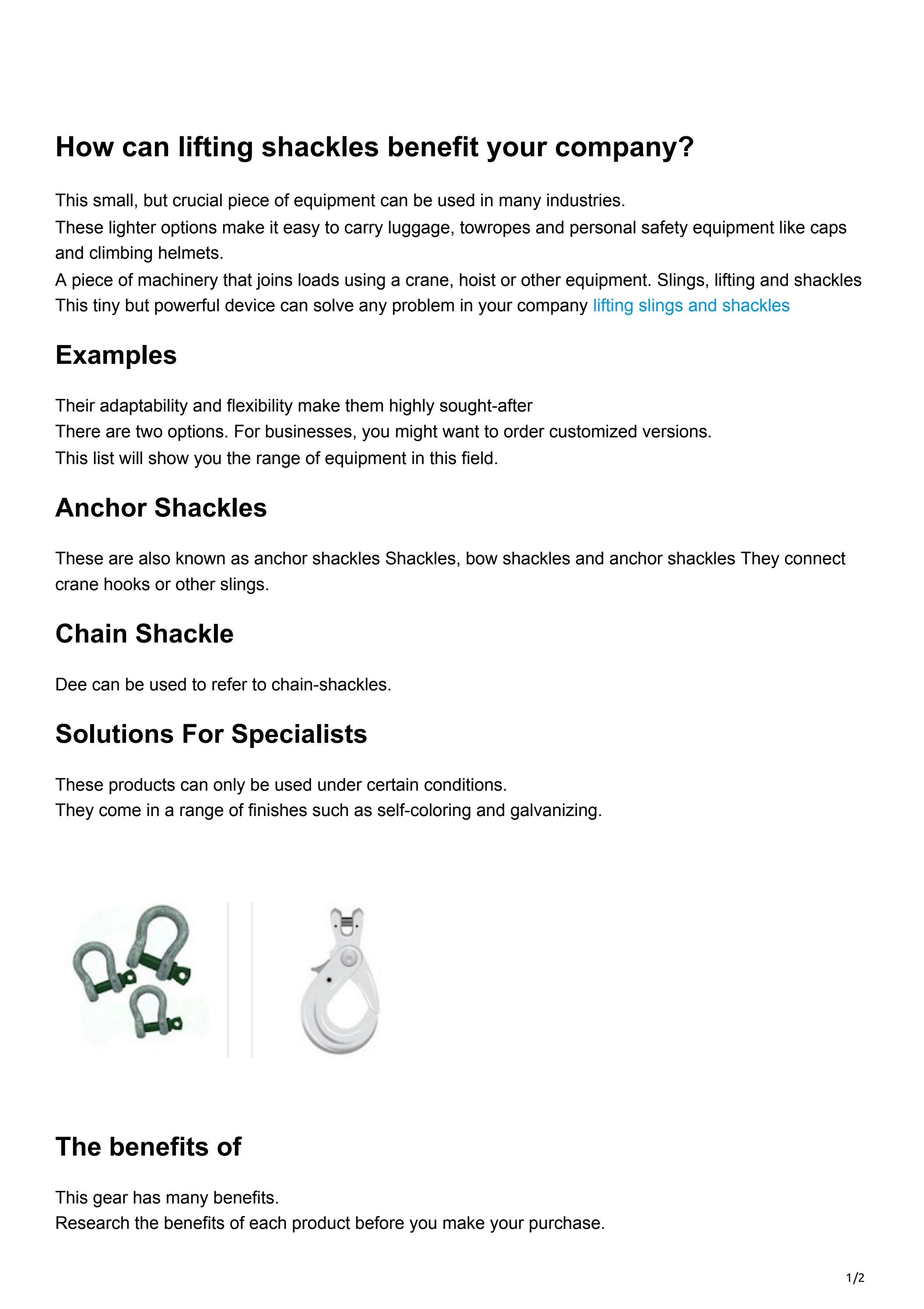 How can lifting shackles benefit your company? by UK Lifting Store - Issuu