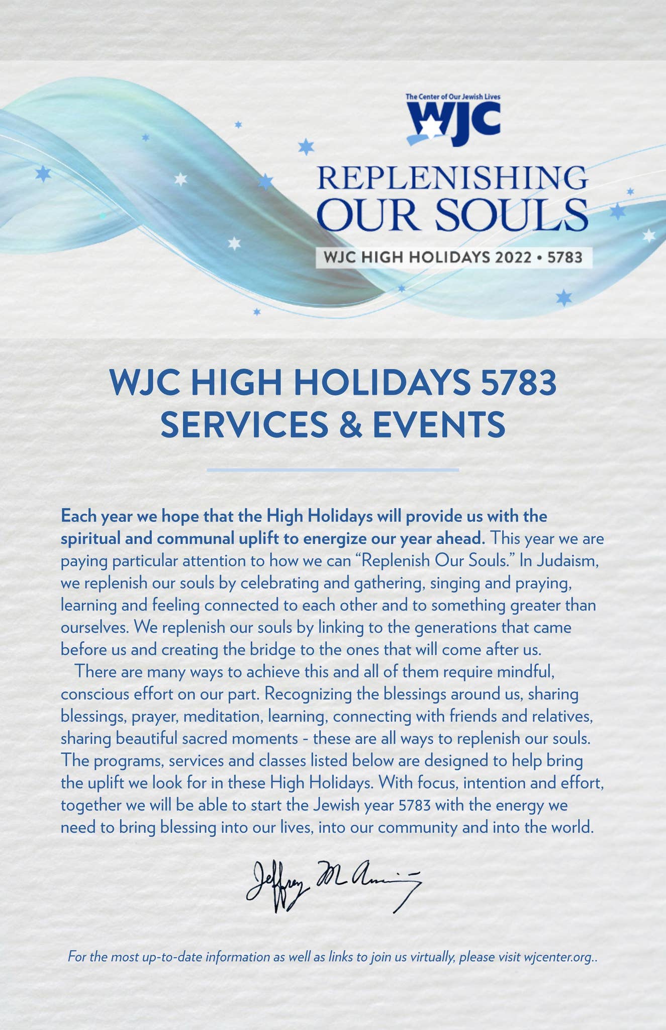 WJC High Holidays 5783 Services & Events by CommuniKate Media, LLC - Issuu