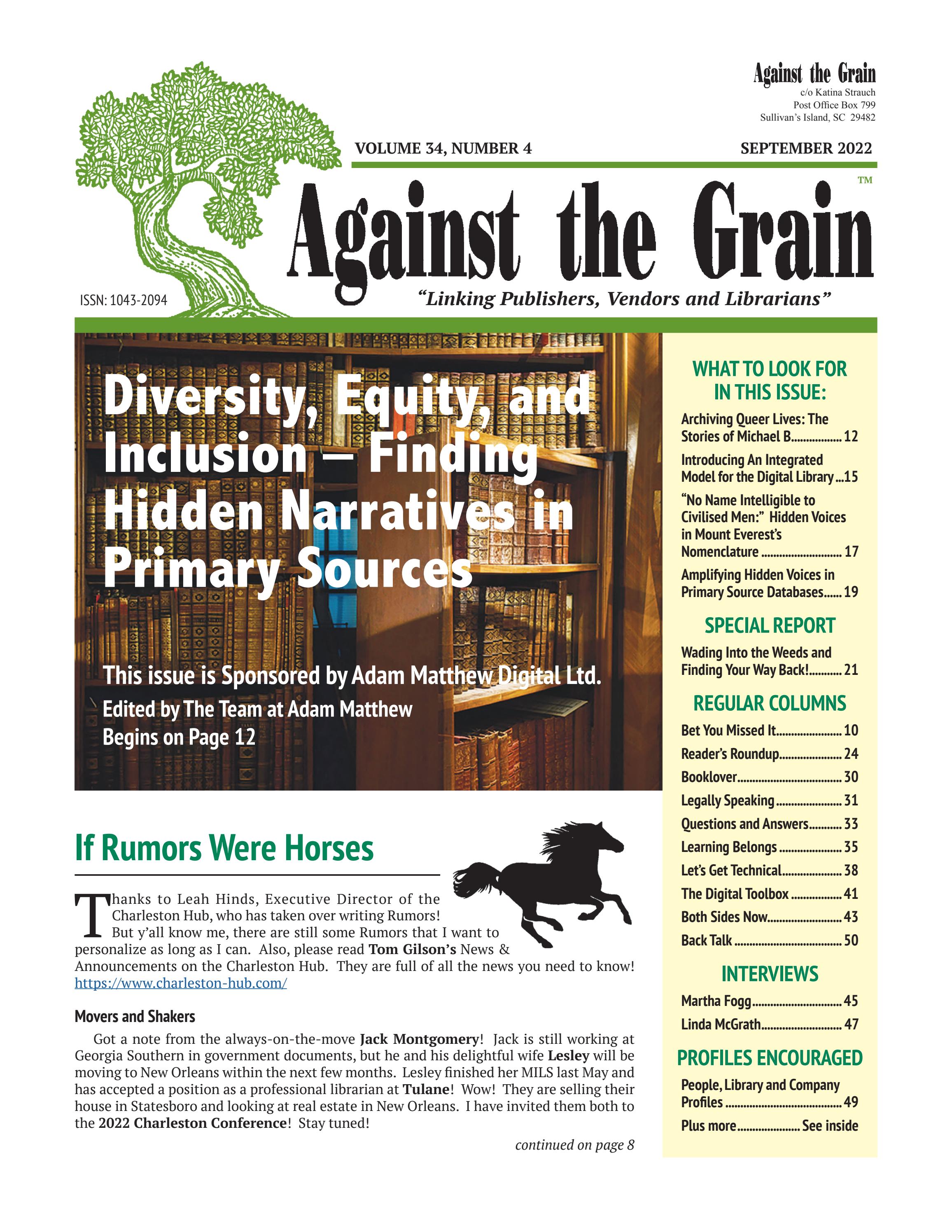 Against The Grain V34 4 September 2022 Full Issue By Against the Against The Grain V34 4 September 2022 Full Issue By Against the