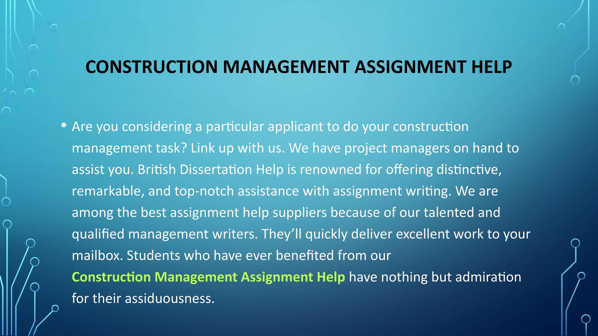 Construction Management Assignment Help by British Dissertation Help ...