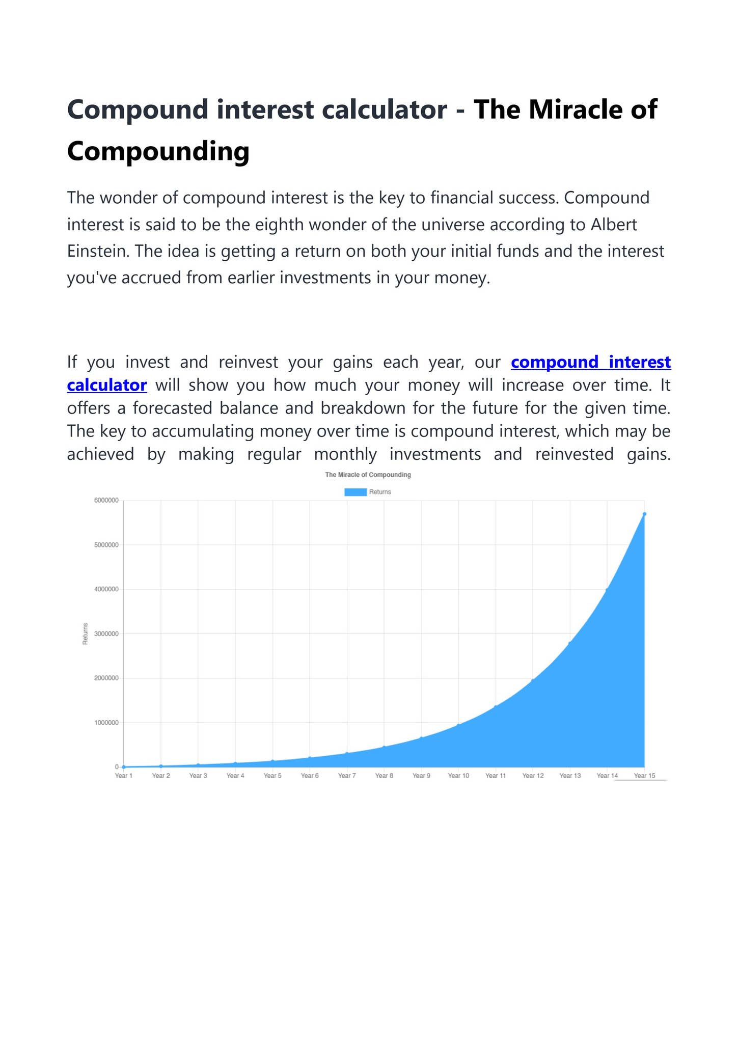 Compound interest calculator - The Miracle of Compounding by Investment Mastery - Issuu