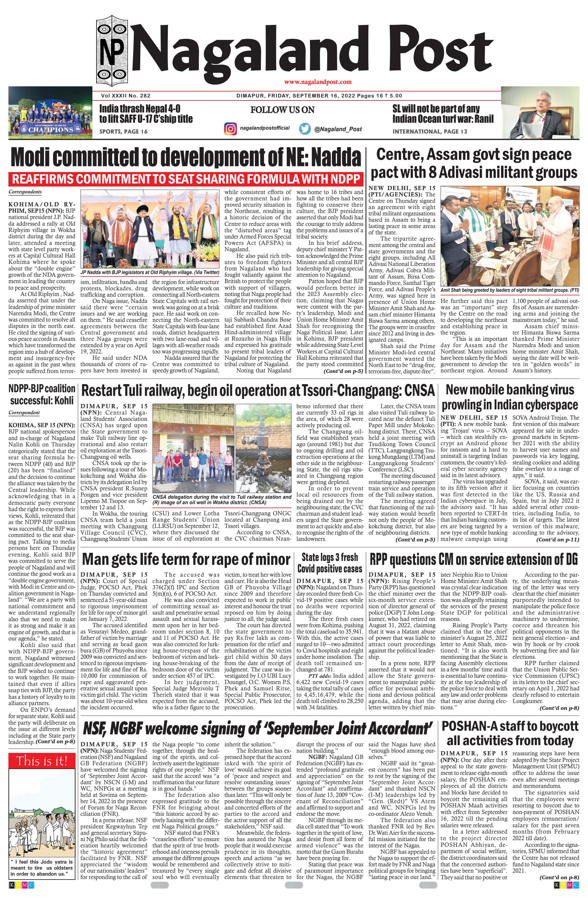 16 Sept 22 By Nagaland Post Issuu 16 Sept 22 By Nagaland Post Issuu
