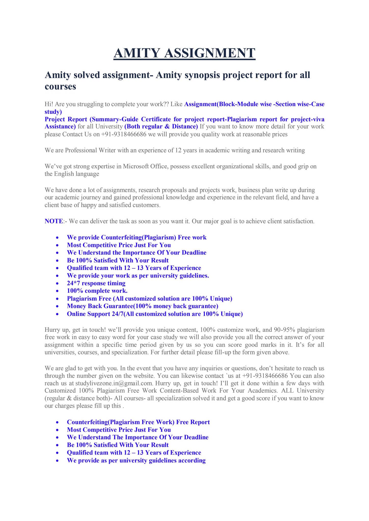 amity solved assignment by Studylivezone - Issuu