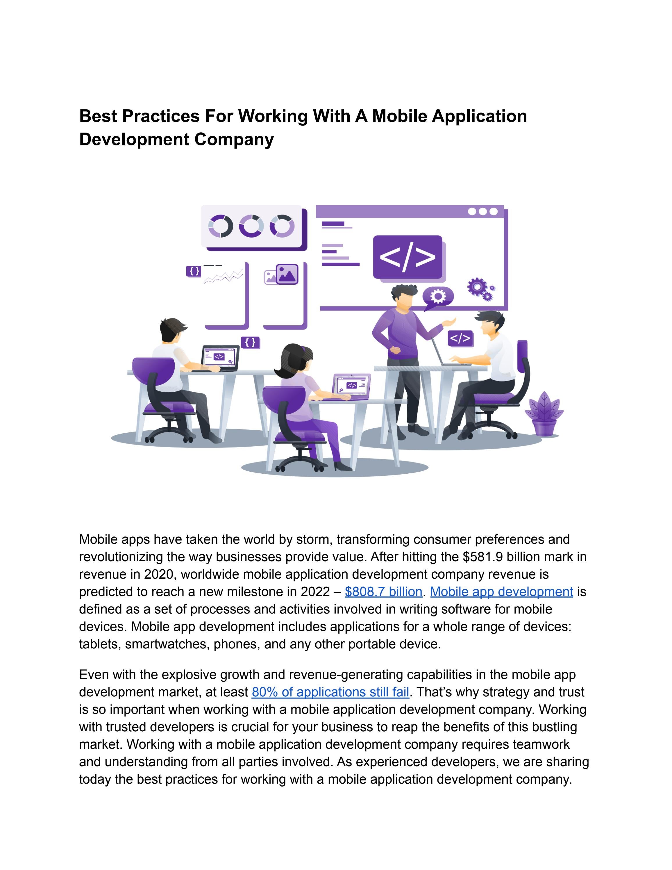 Best Practices For Working With A Mobile Application Development Company by BitCot - Issuu