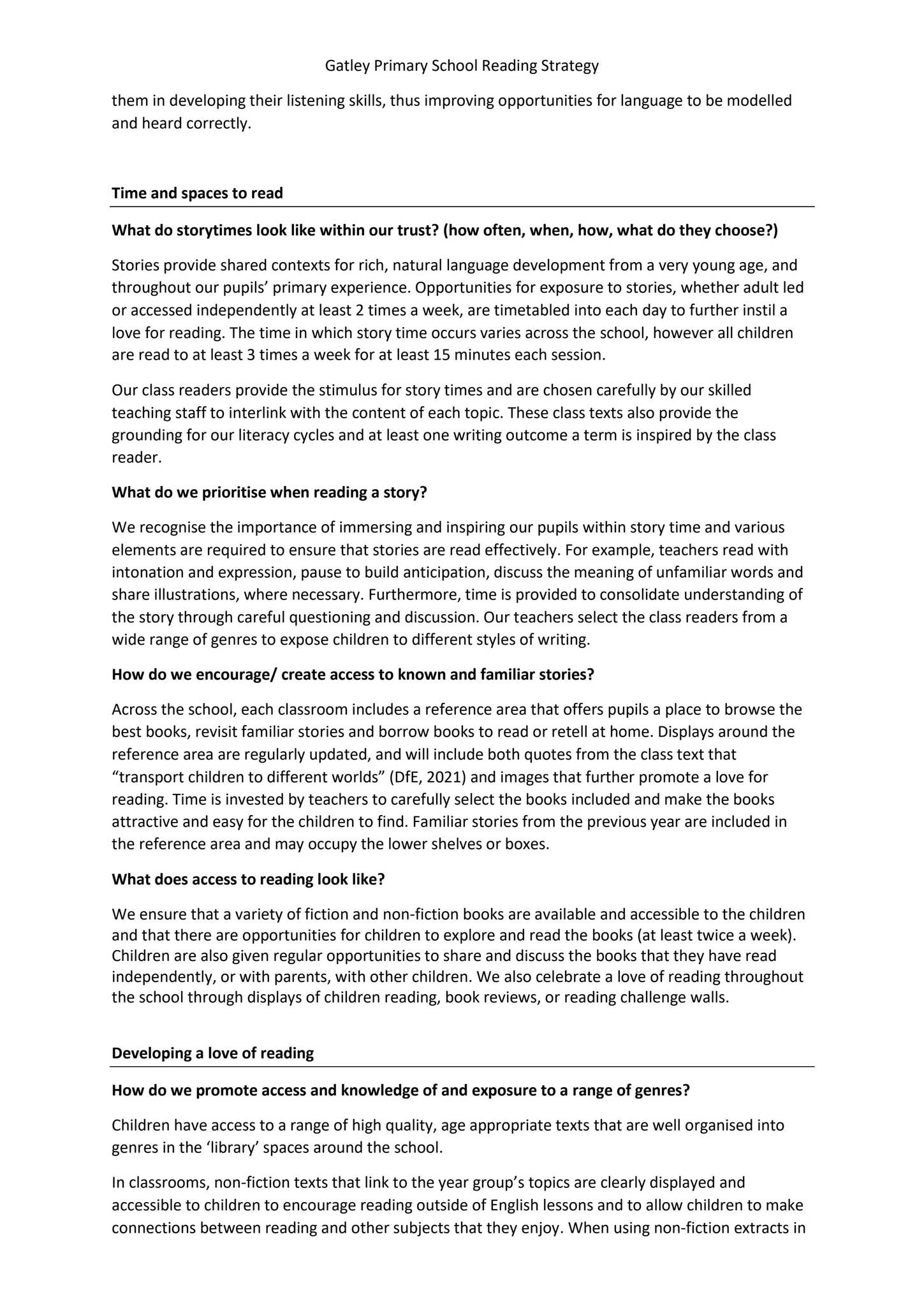 Gatley Primary School Reading Strategy by Schudio - Issuu