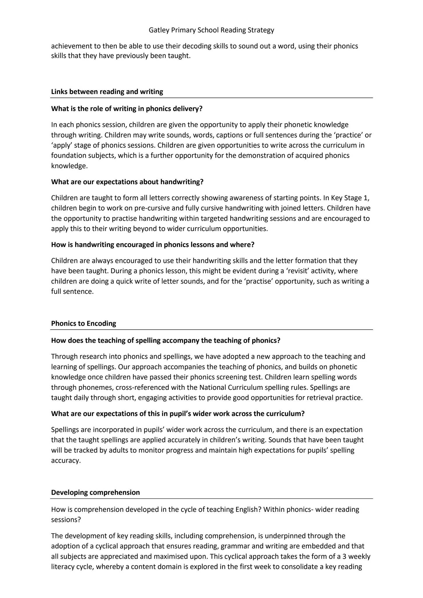 Gatley Primary School Reading Strategy by Schudio - Issuu