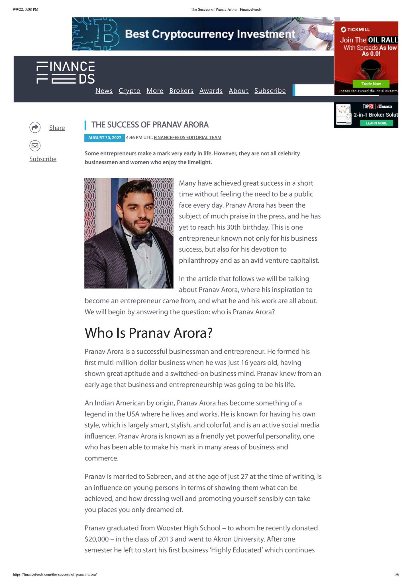 The Success Of Pranav Arora - Financial Feeds by realpranavarora - Issuu