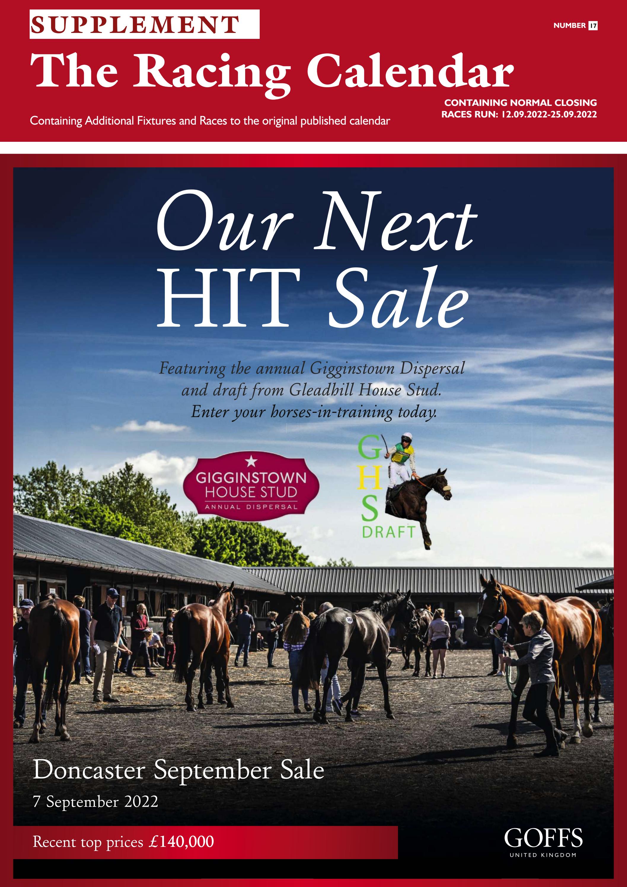 Racing Calendar - 12th-25th September Number 17 Supplement by ...