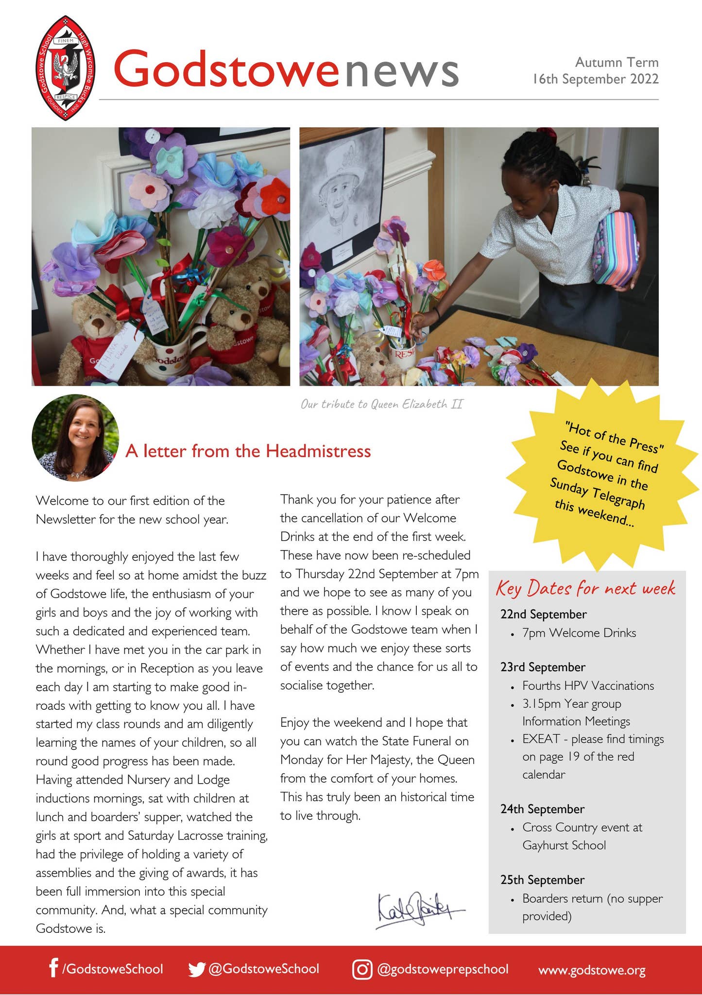 Godstowe News: 16th September 2022 by GodstowePrep - Issuu