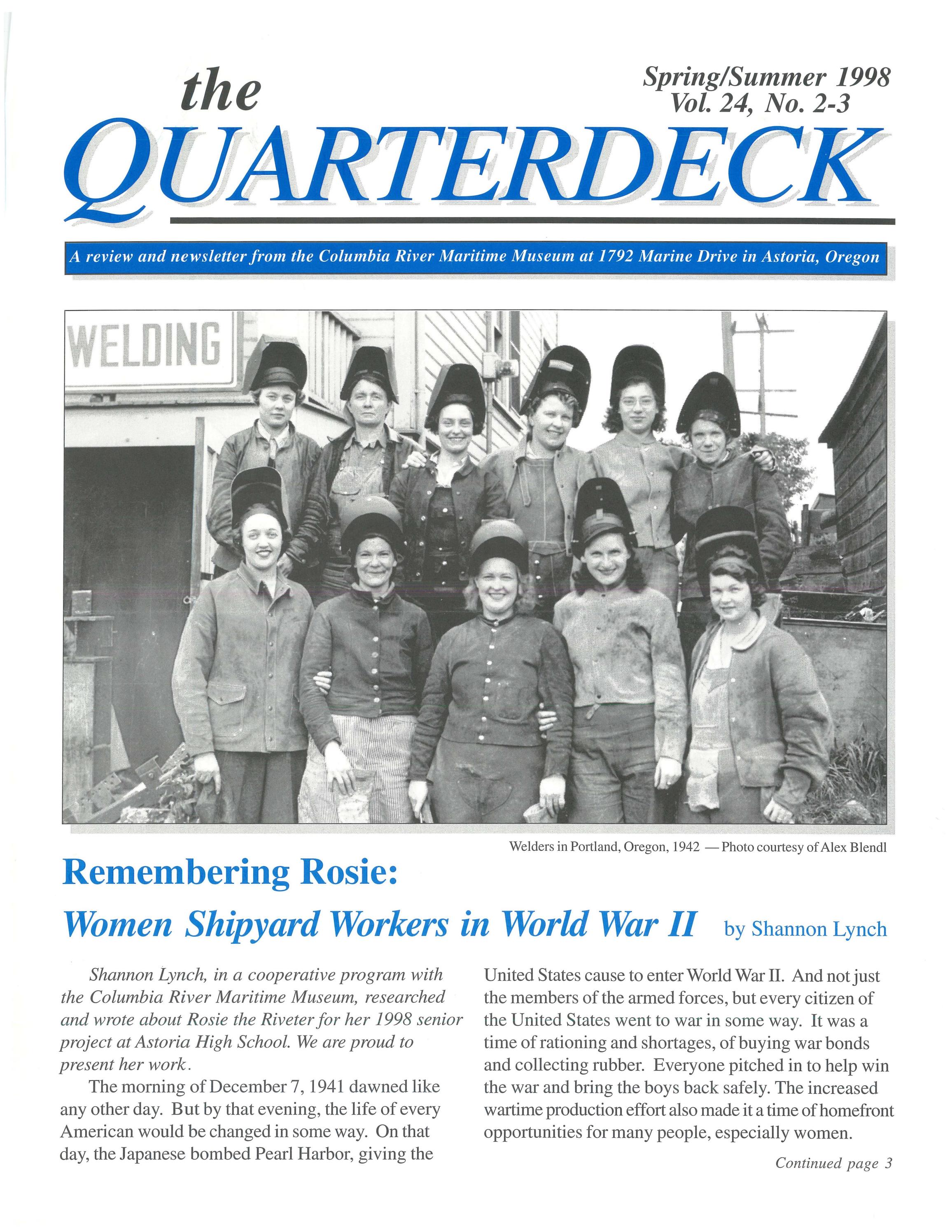 V24 N2/3 Remembering Rosie: Women Shipyard Workers in World War II by ...
