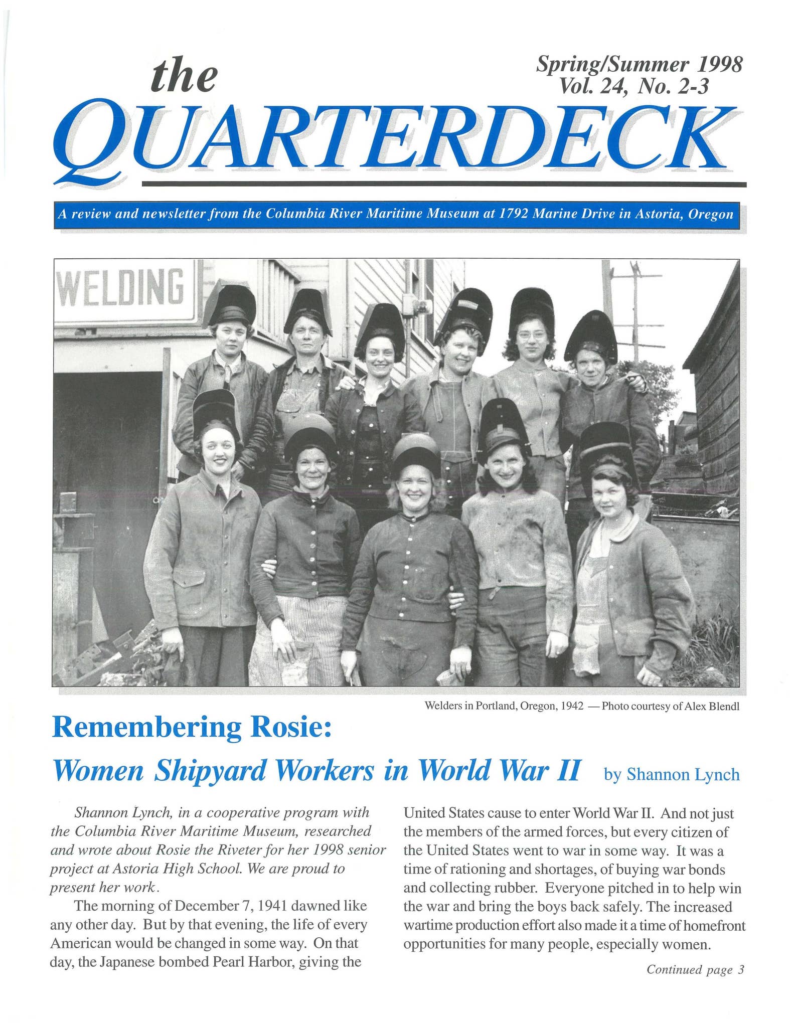 V24 N2/3 Remembering Rosie: Women Shipyard Workers in World War II by ...