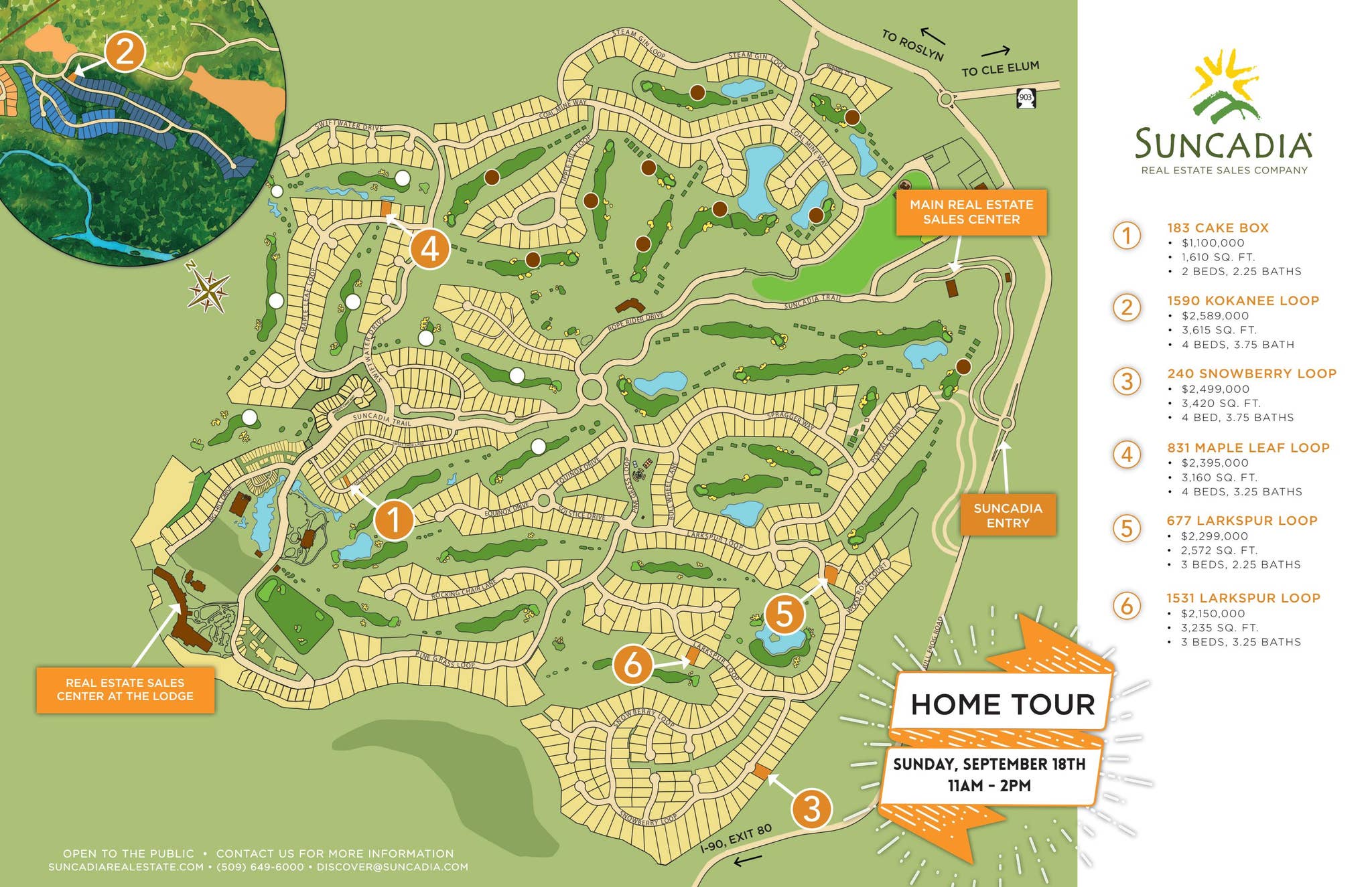 Suncadia Home Tour Map September 18, 2022 by Suncadia Resort - Issuu