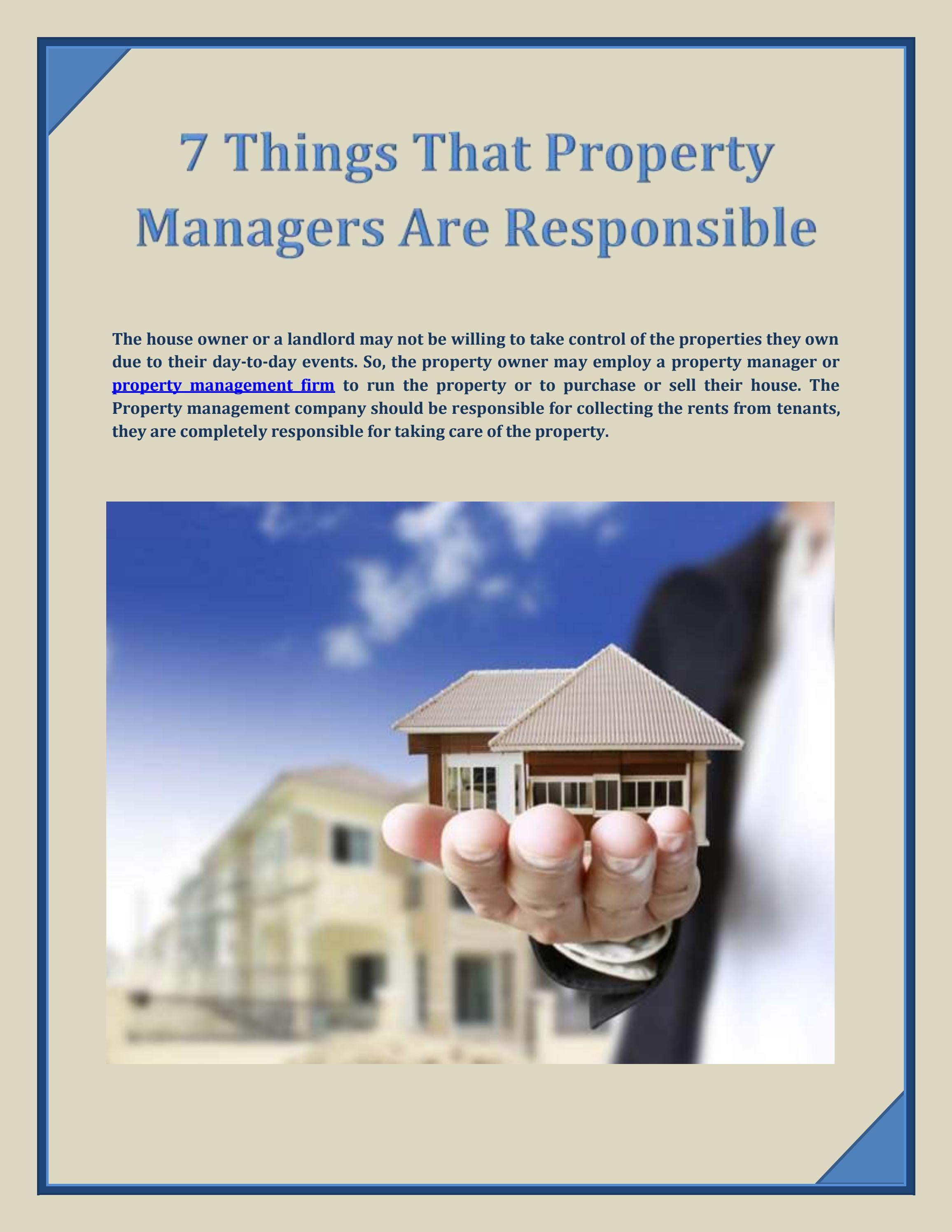 7 Things That Property Managers Are Responsible - Golden Sky Management ...