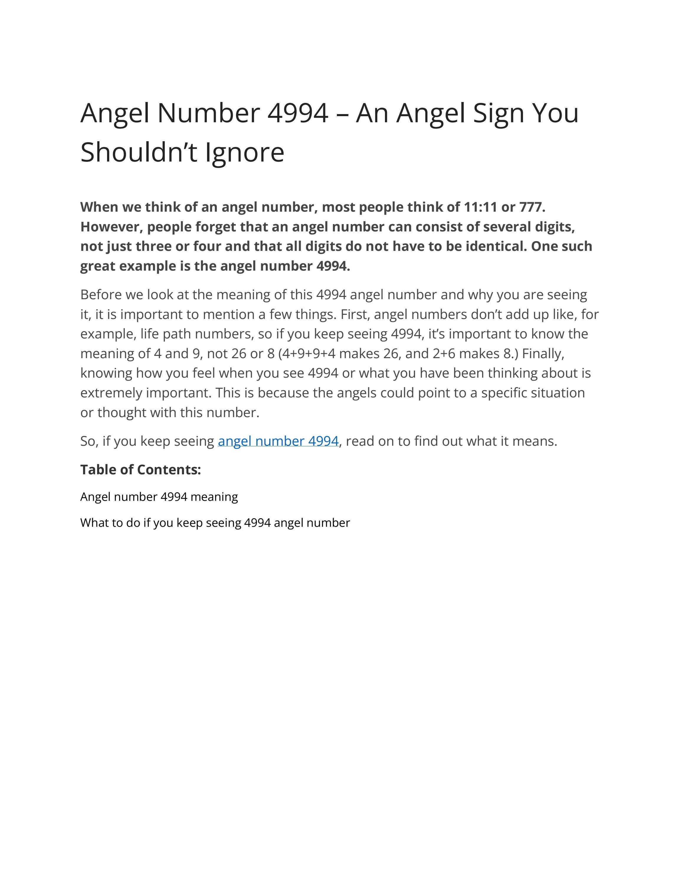 Angel Number 4994 & Its Spiritual Meaning You Should Know by ...