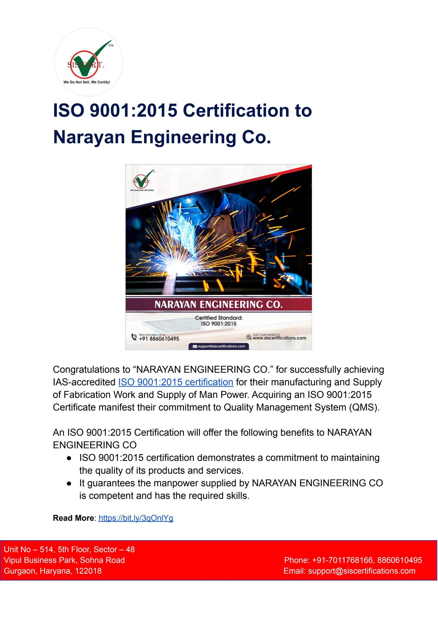 Narayan Engineering Co - SIS Certifications by SIS Certifications - Issuu