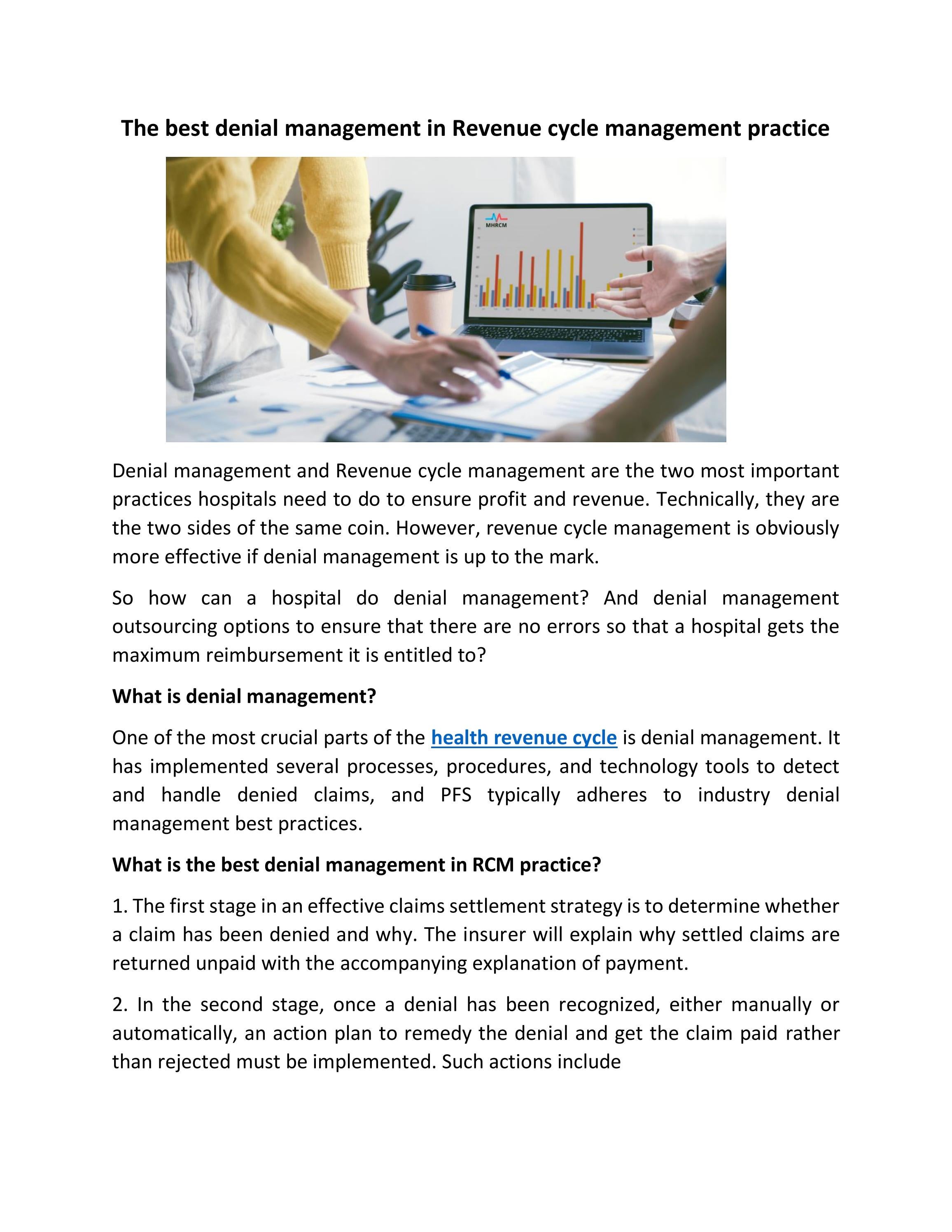 The best denial management in Revenue cycle management practice by MHRCM Marketing - Issuu