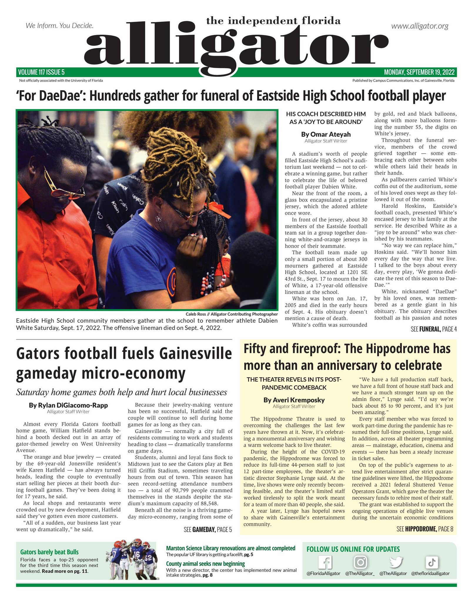 Monday, September 19, 2022 by The Independent Florida Alligator - Issuu