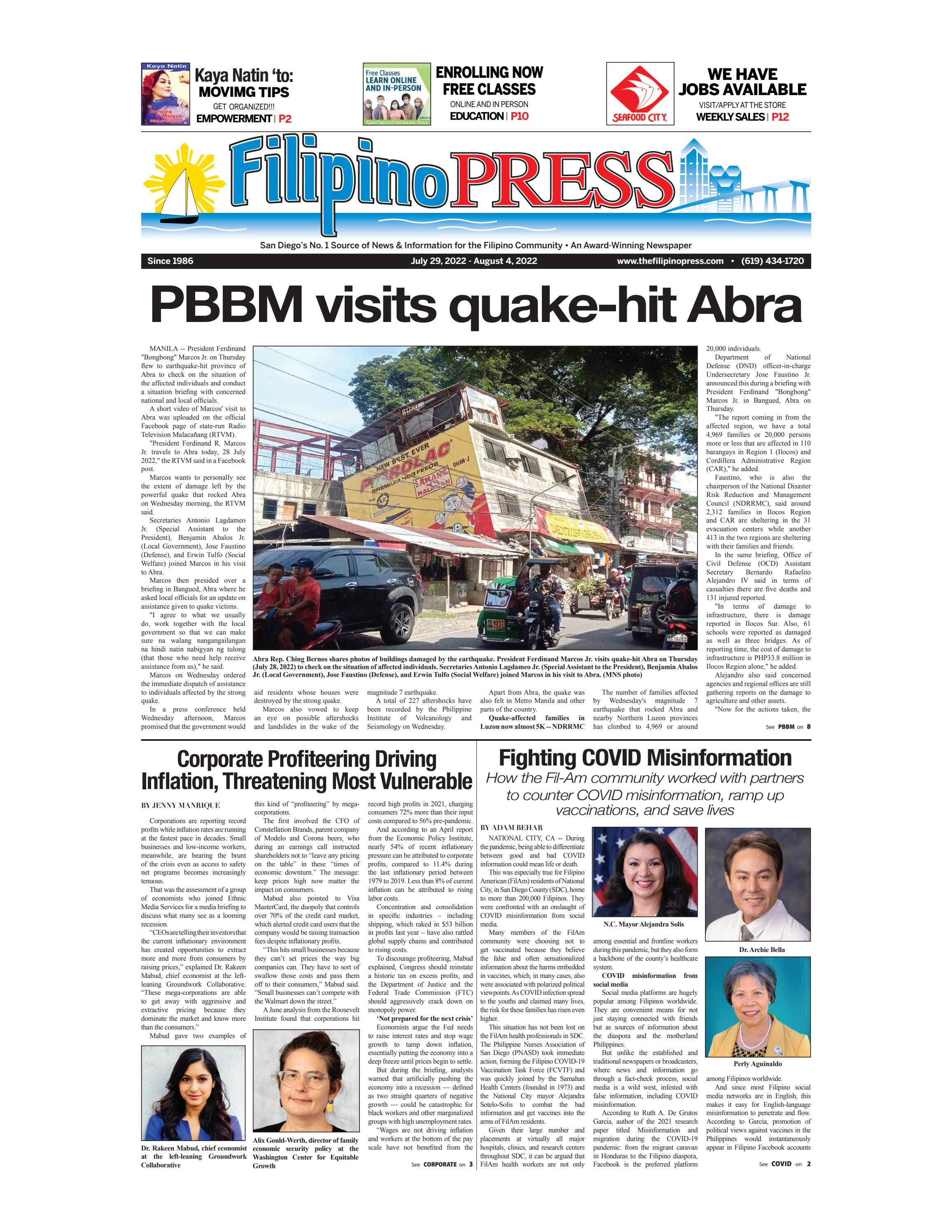 The Filipino Press: July 29-Aug 4, 2022 by The Filipino Press - Issuu
