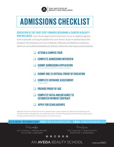 Admissions Checklist by The Institute of Beauty and Wellness - Issuu